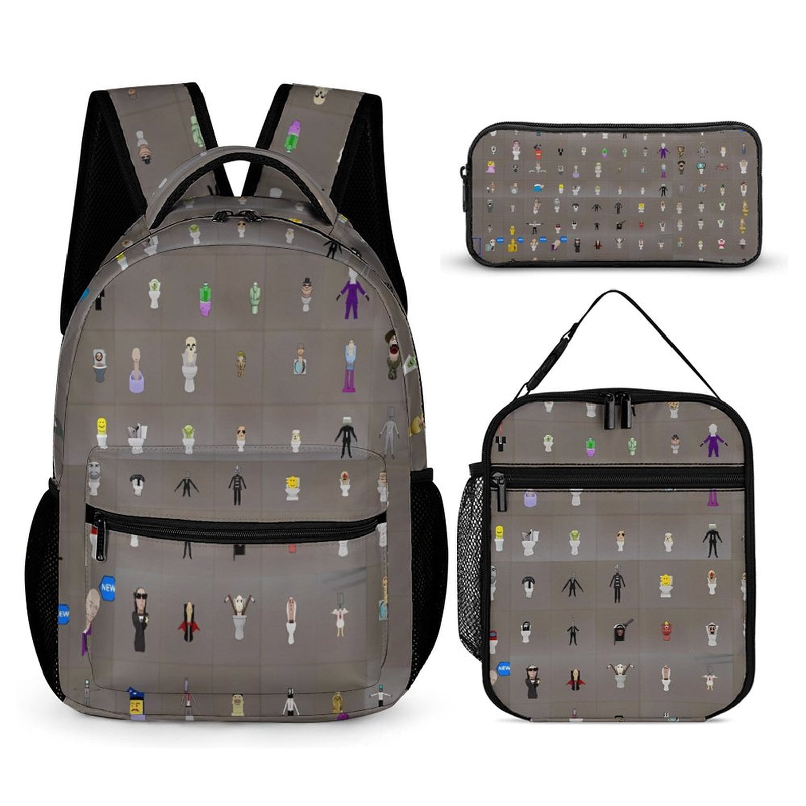 3pcs Sk_ibi_di To-ilet Backpack Set, Large Capacity Double Backpack ...