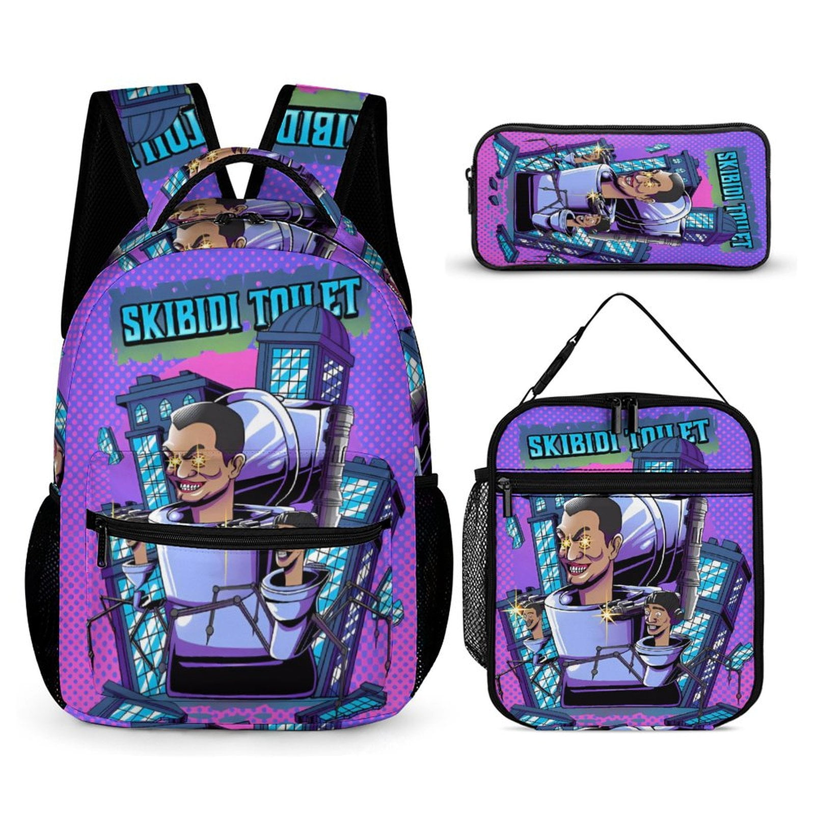 3pcs Ski-bidi Funny Toilet Backpack Set, Multi-functional Laptop Bag ...