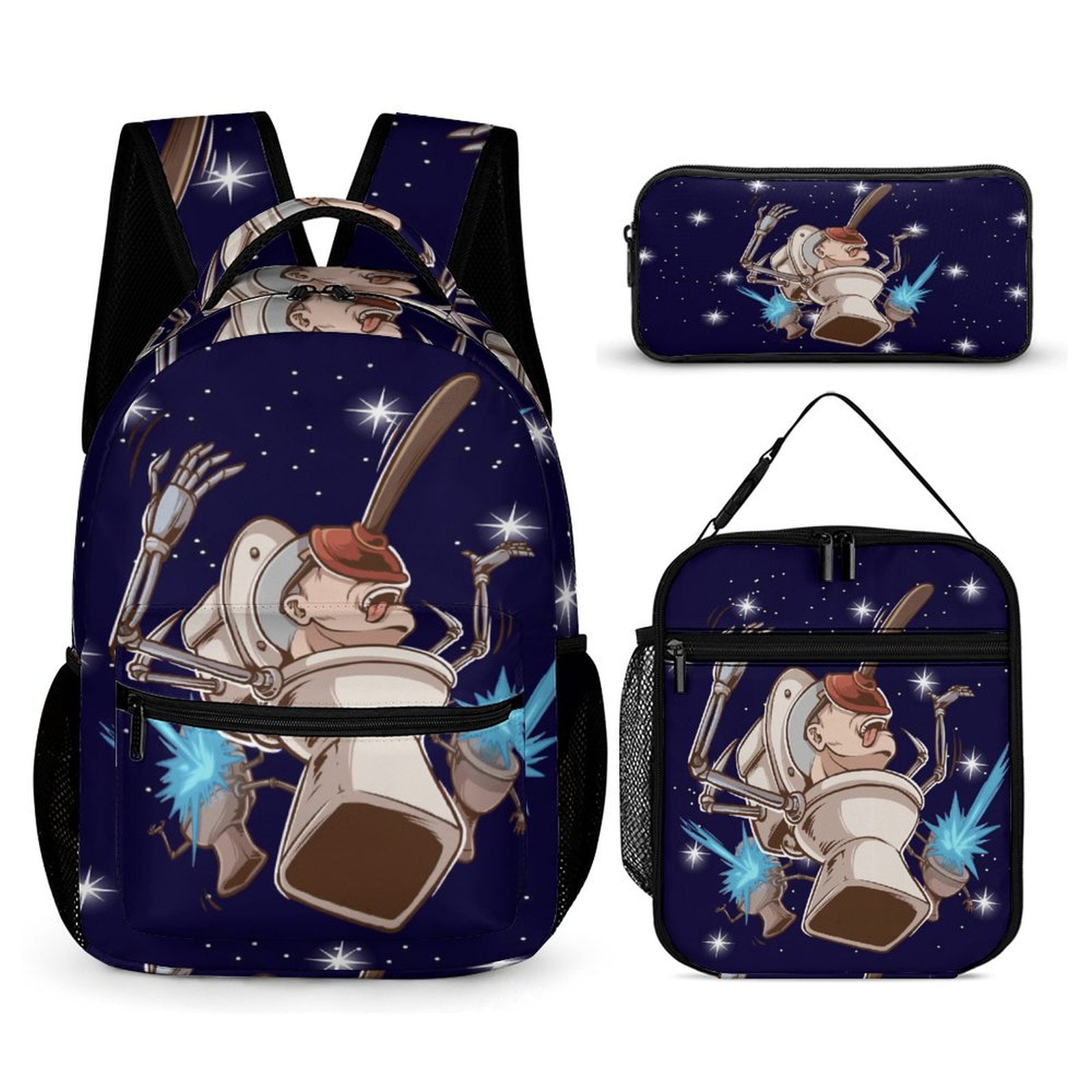 3pcs Ski-bidi Funny Toilet Backpack Set, Multi-functional Laptop Bag ...