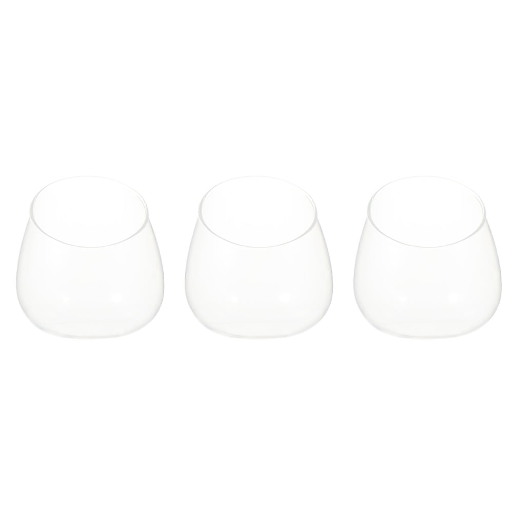 3pcs Slant Cut Candy Jar Flower Vase Glass Bottle Container Tabletop ...