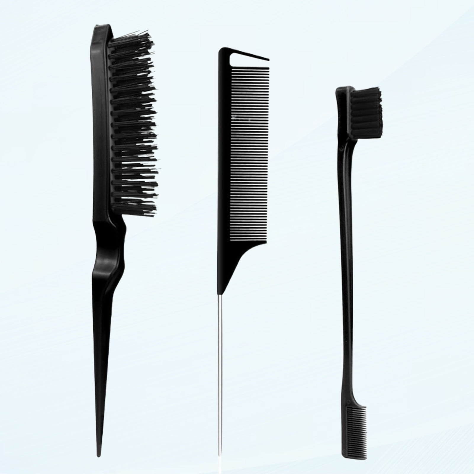 3pcs Slick Back Hair Set Set, Edges Teasing Brush Plastic Bristle ...