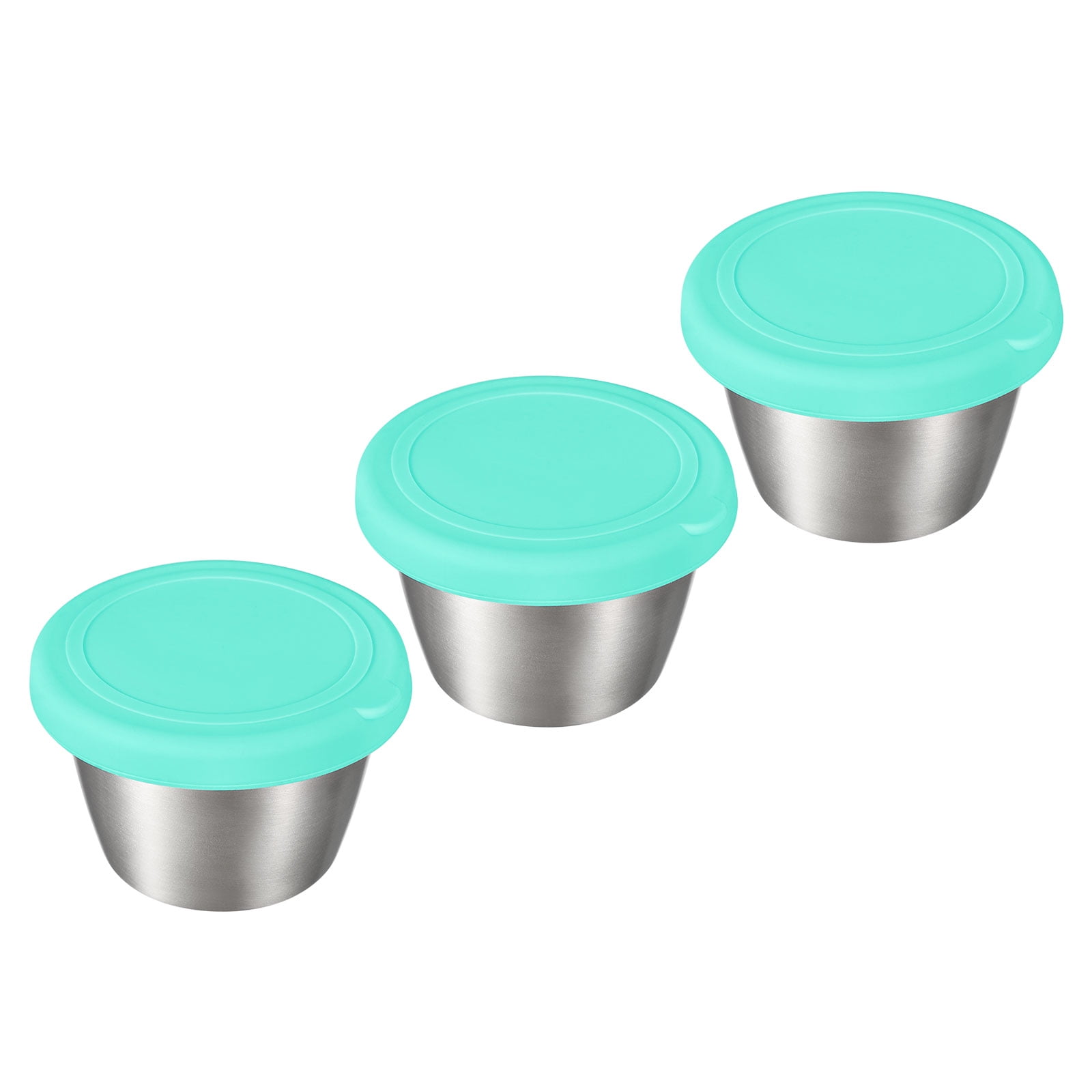 3pcs Small Condiment Containers with Lids, Stainless Steel Salad ...