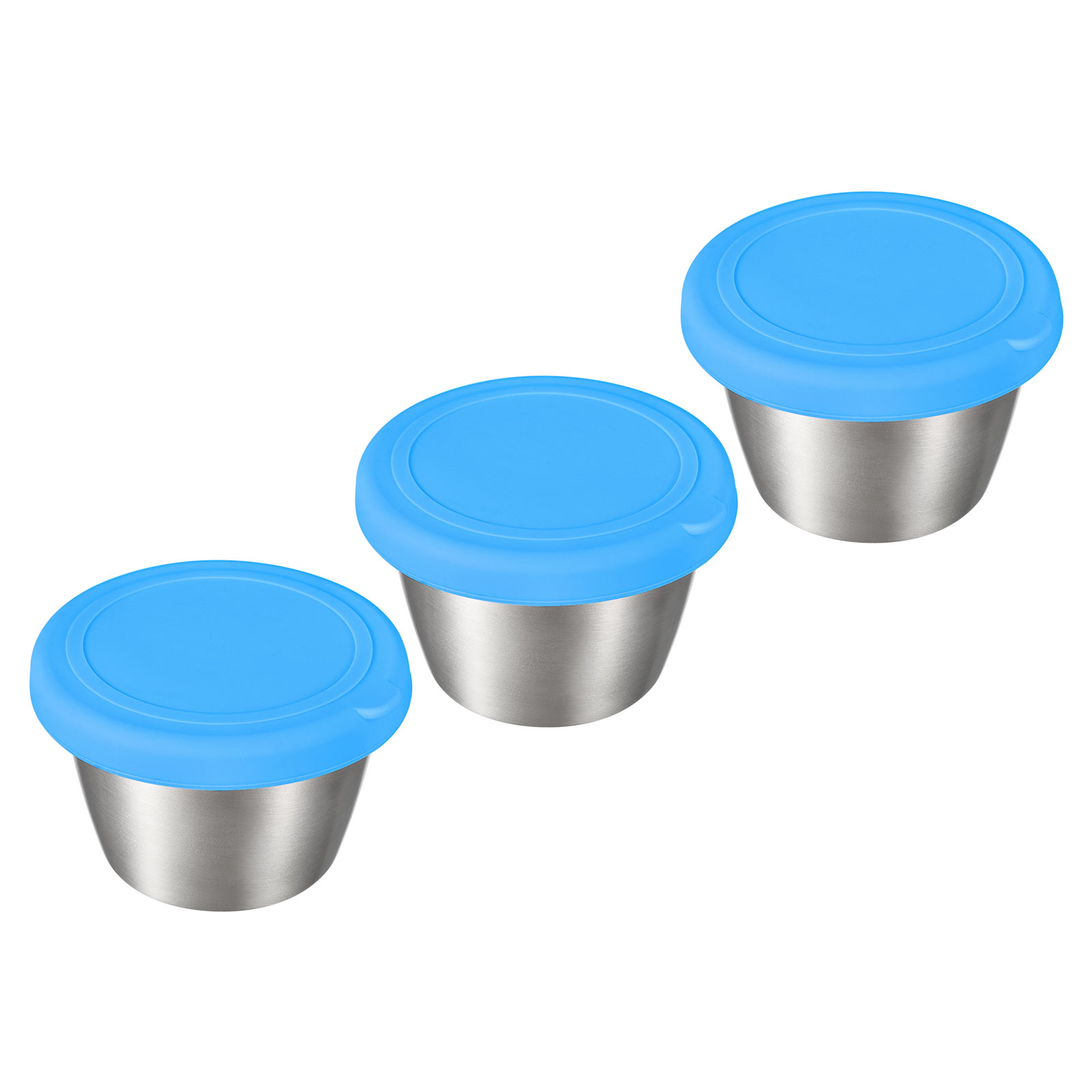 3pcs Small Condiment Containers with Lids, Stainless Steel Salad ...