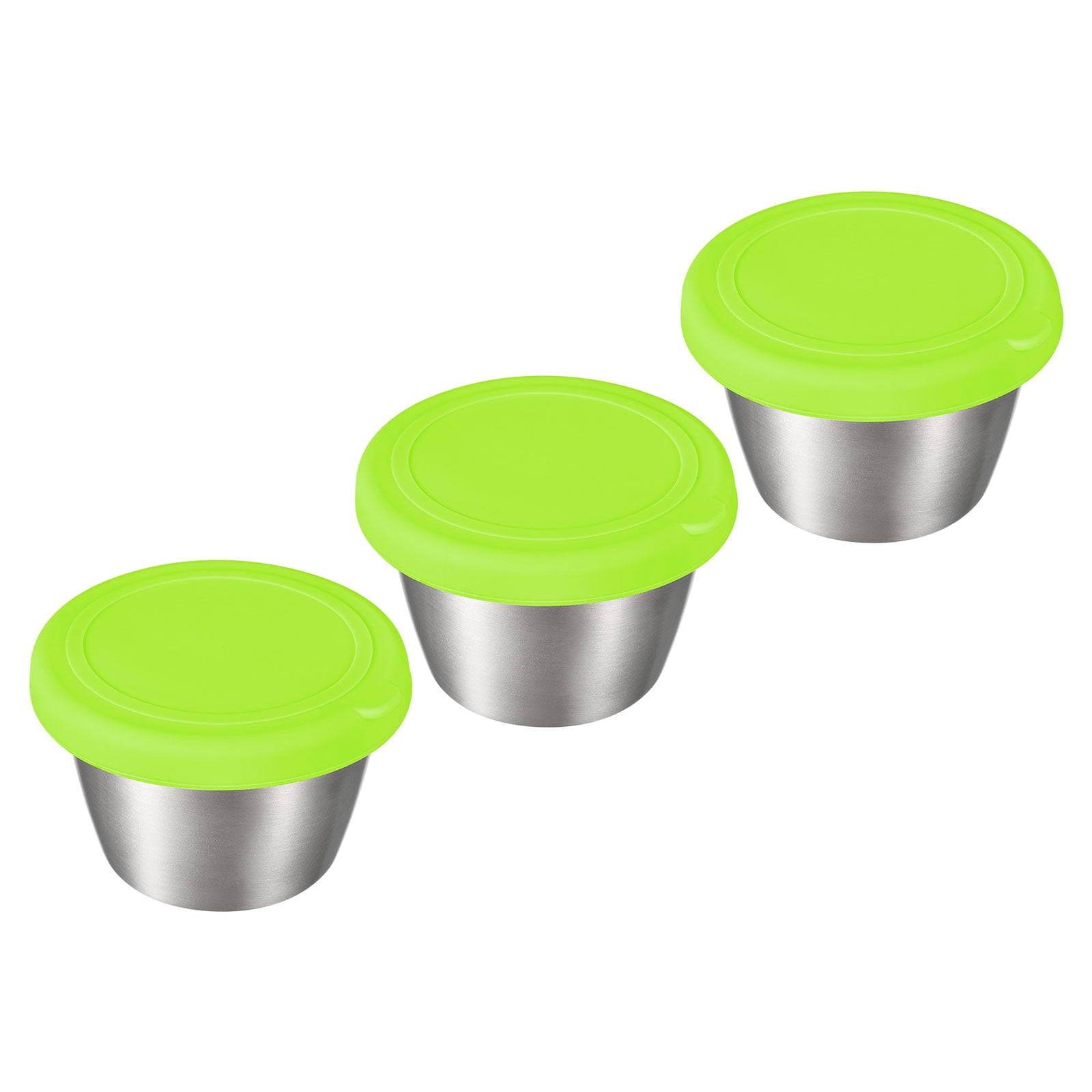 3pcs Small Condiment Containers with Lids, Stainless Steel Salad ...