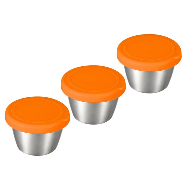 3pcs Small Condiment Containers with Lids, Stainless Steel Salad ...