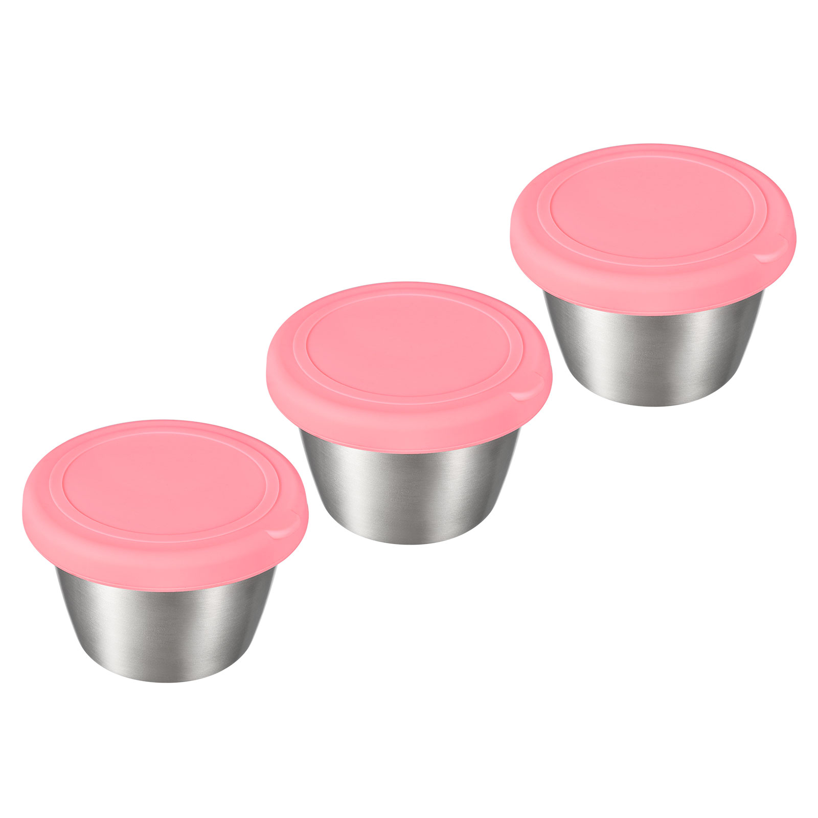 3pcs Small Condiment Containers with Lids, Stainless Steel Salad ...