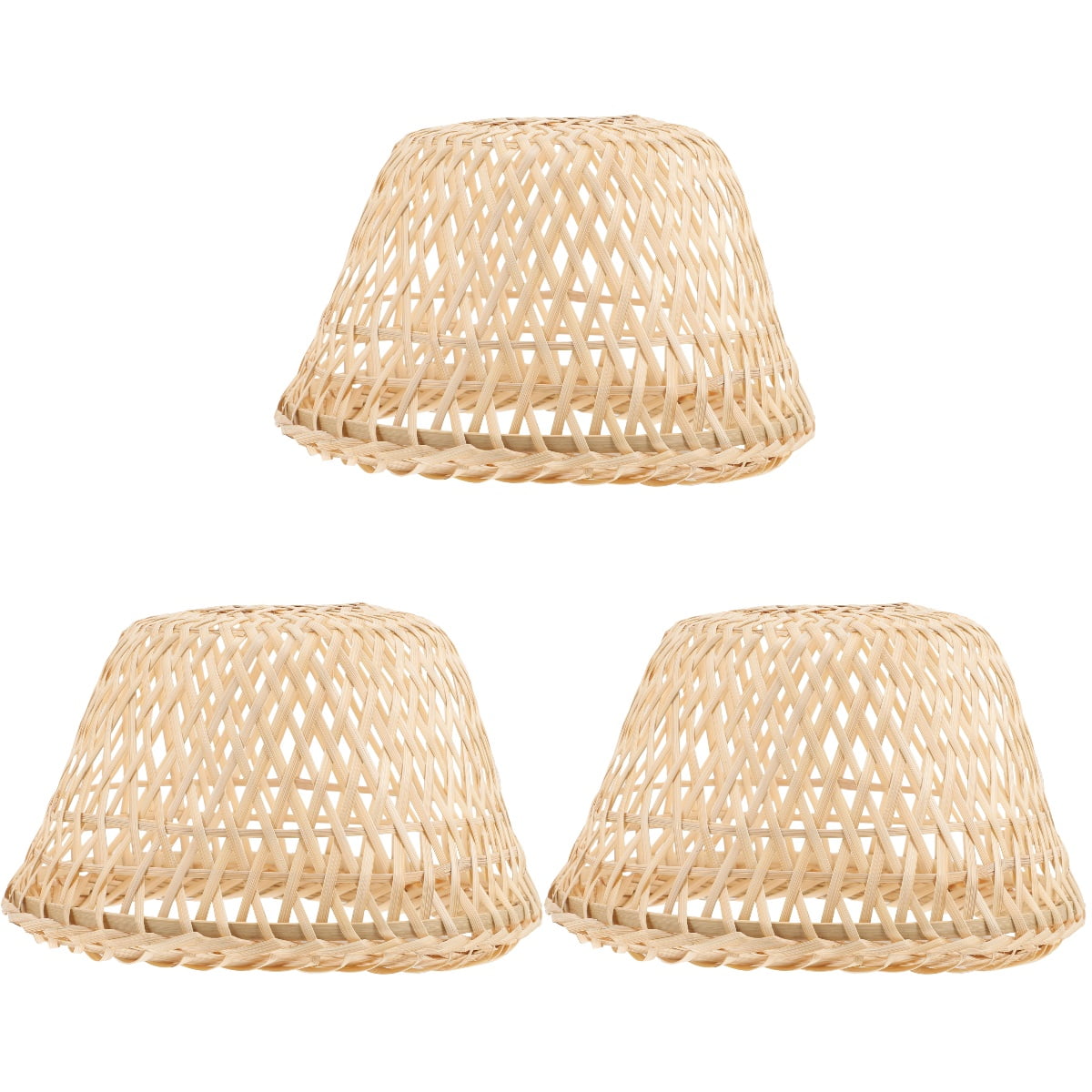 3pcs Small Lampshade Bamboo Weaving Retro Style Lamp Shade Barrel Lamp ...