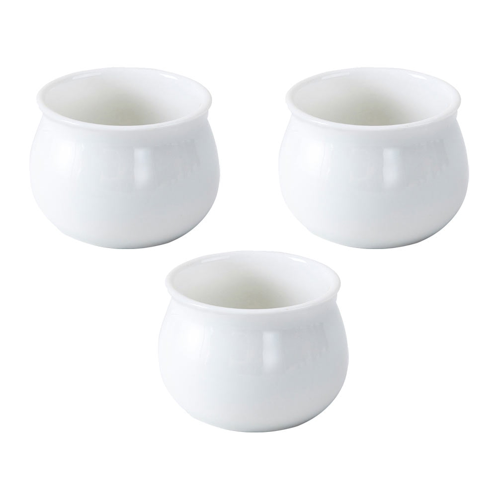3pcs Small Round Ceramic Flowerpot Mini Simple Flower Jar Modern Plant ...
