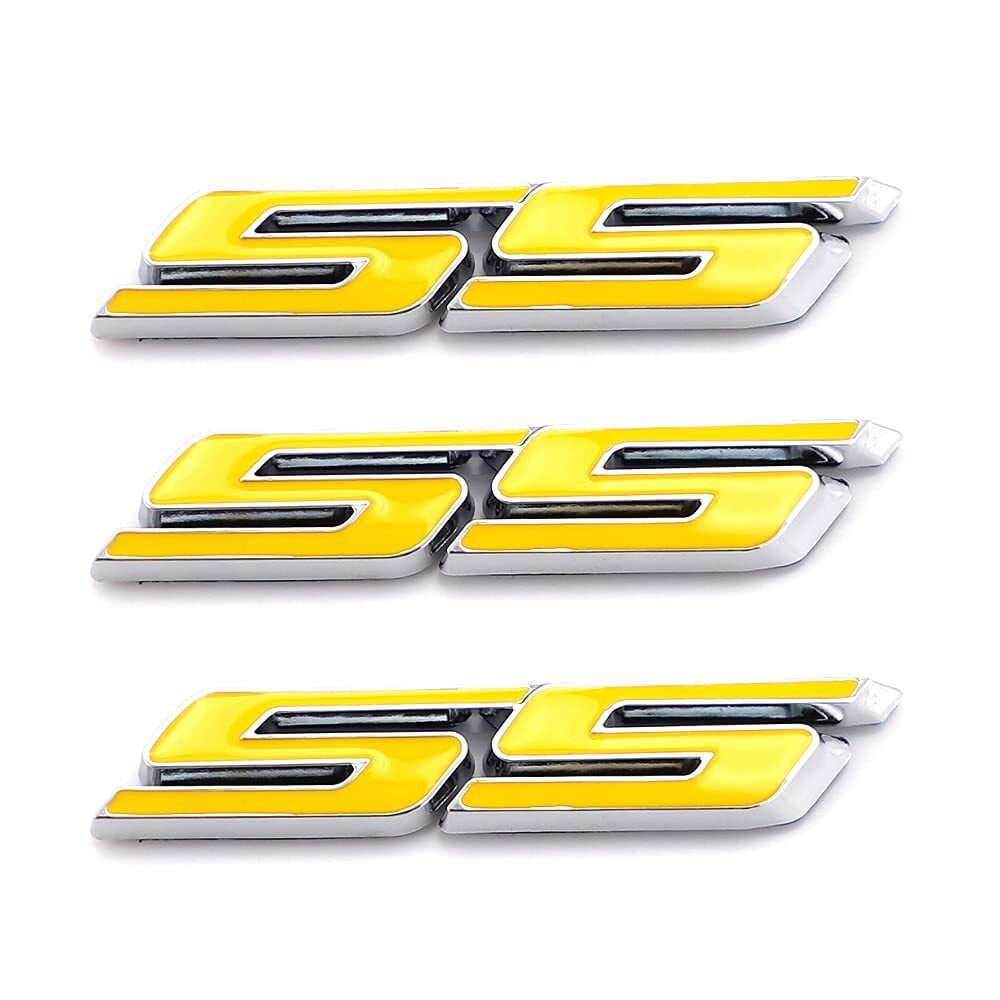 3pcs Small Tilt SS Emblems Auto Trunk Door Fender Bumper Badge Decal 3D ...