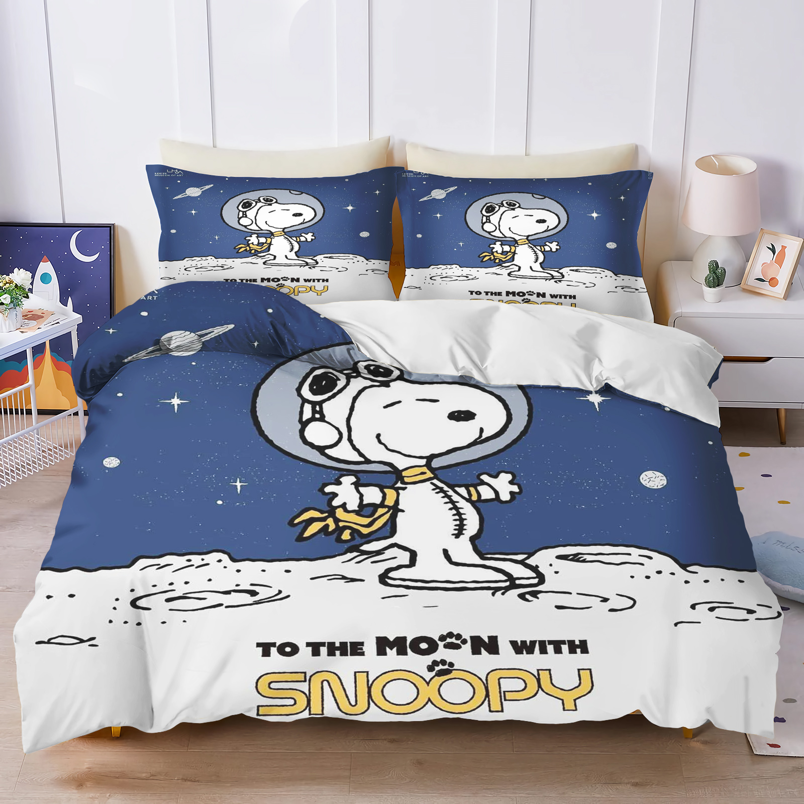 3pcs Snoopy Bedroom anime Duvet Set Bedding Luxury Cover Decorations ...