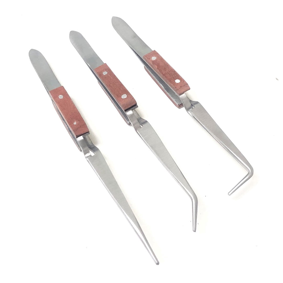 3pcs Soldering Tweezers Set: Cross Lock Automatic Rebound Clip ...