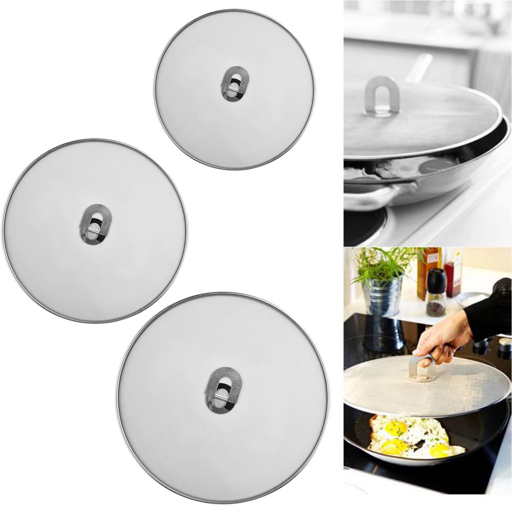 3pcs Splatter Screen, Stainless Steel Oil Splatter Cover Splatter ...