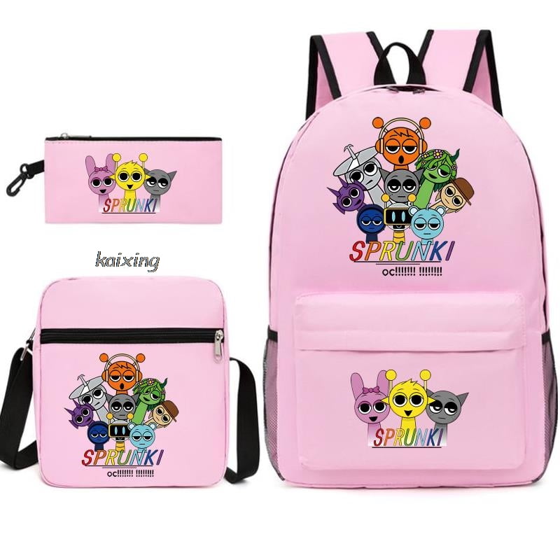 3pcs Sprunki Backpack Set, Multi-functional Laptop Bag 17in Water ...