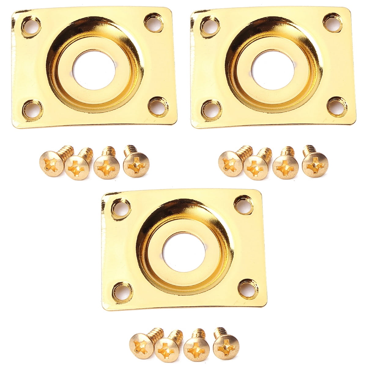 3pcs Square Curved Guitar Jack Plate Indented 1/4 Inch Guitar Pickup ...