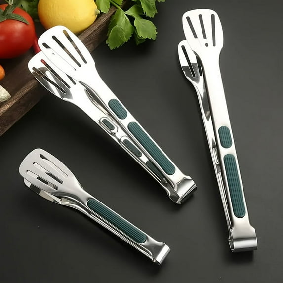 3pcs Stainless Steel BBQ Tongs Set - Non-Slip, Heat-Resistant, Multi ...