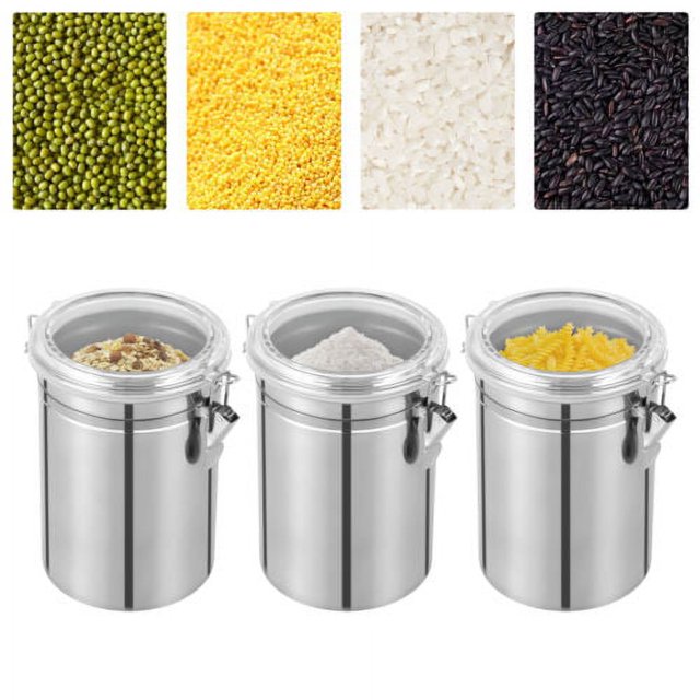 3pcs Stainless Steel Canister Set - Airtight Food Storage Canisters ...