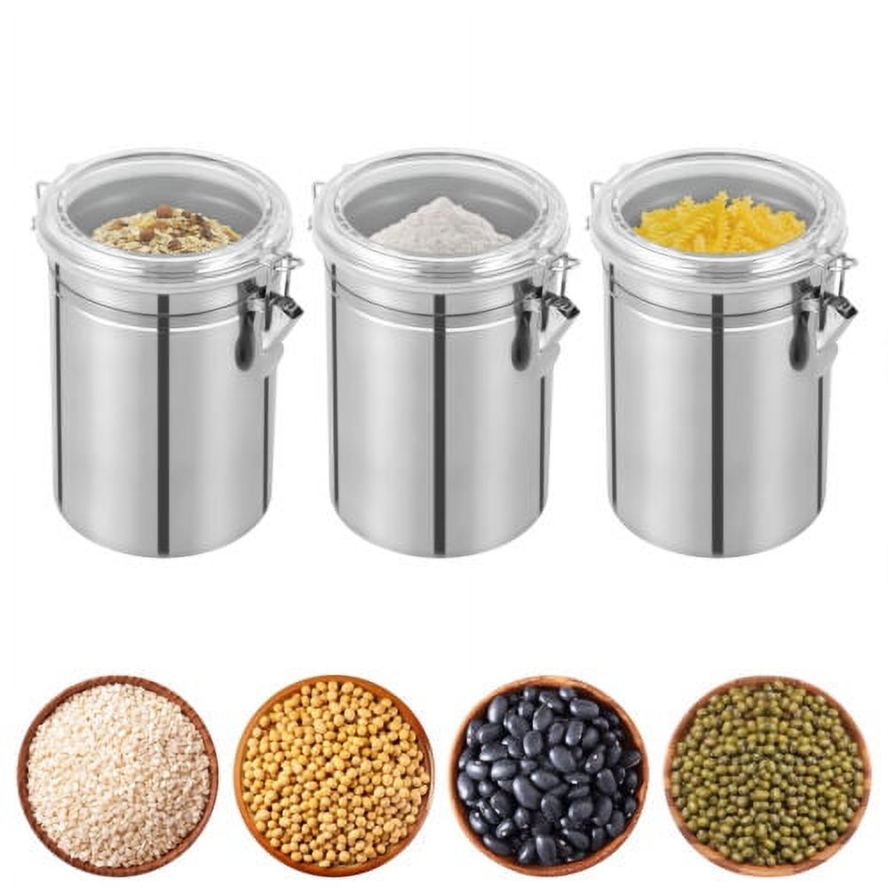3pcs Stainless Steel Canister Set - Airtight Food Storage Canisters ...