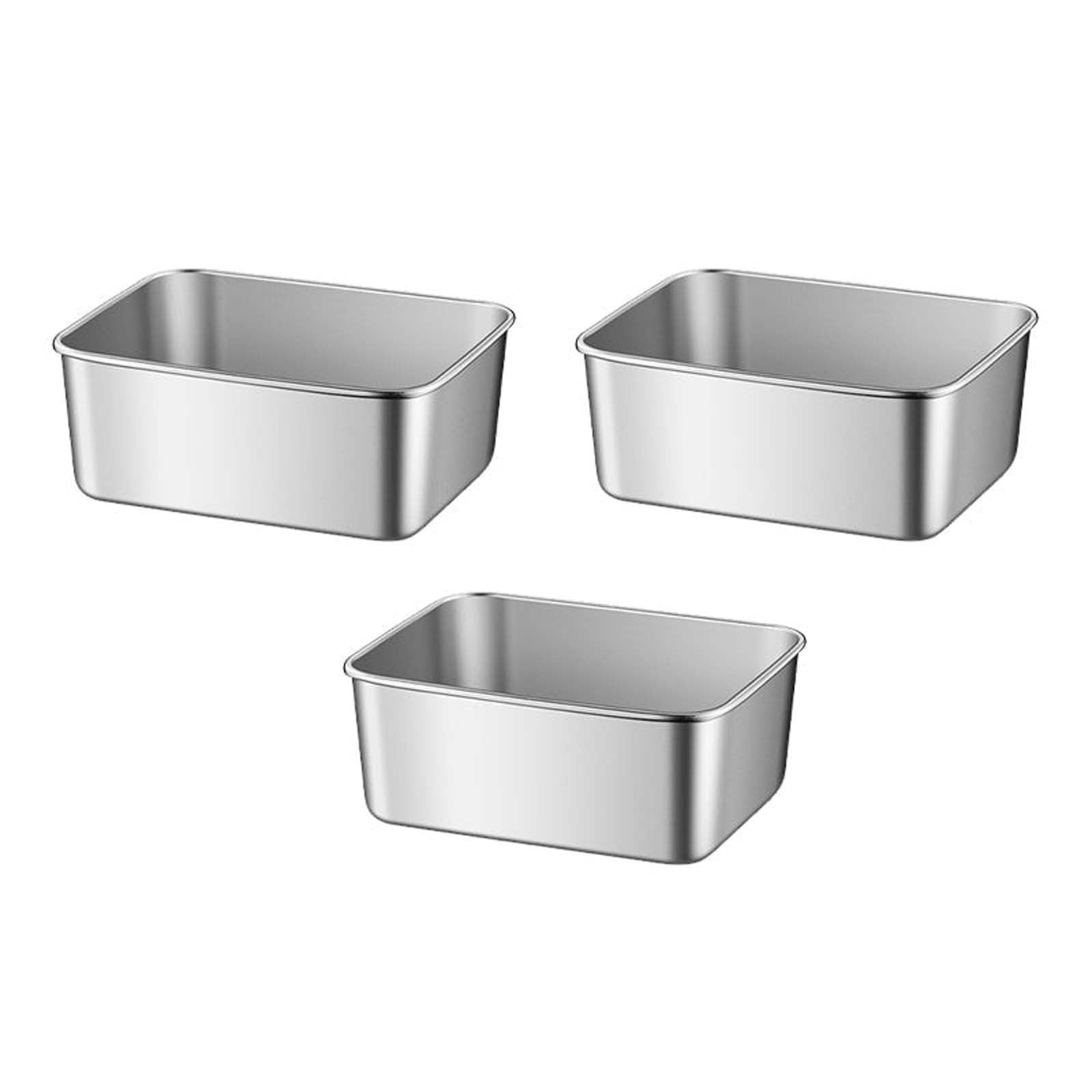 3pcs Stainless Steel Food Storage Container Stainless Steel Thickened ...