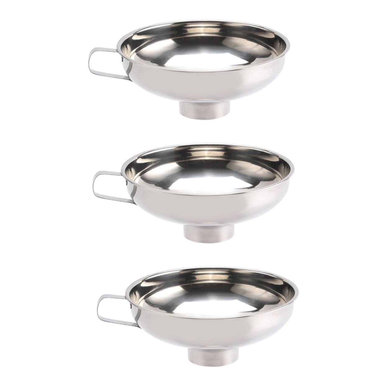 3pcs Stainless Steel Funnel Wide Mouth Funnel Kitchen Funnel Food ...