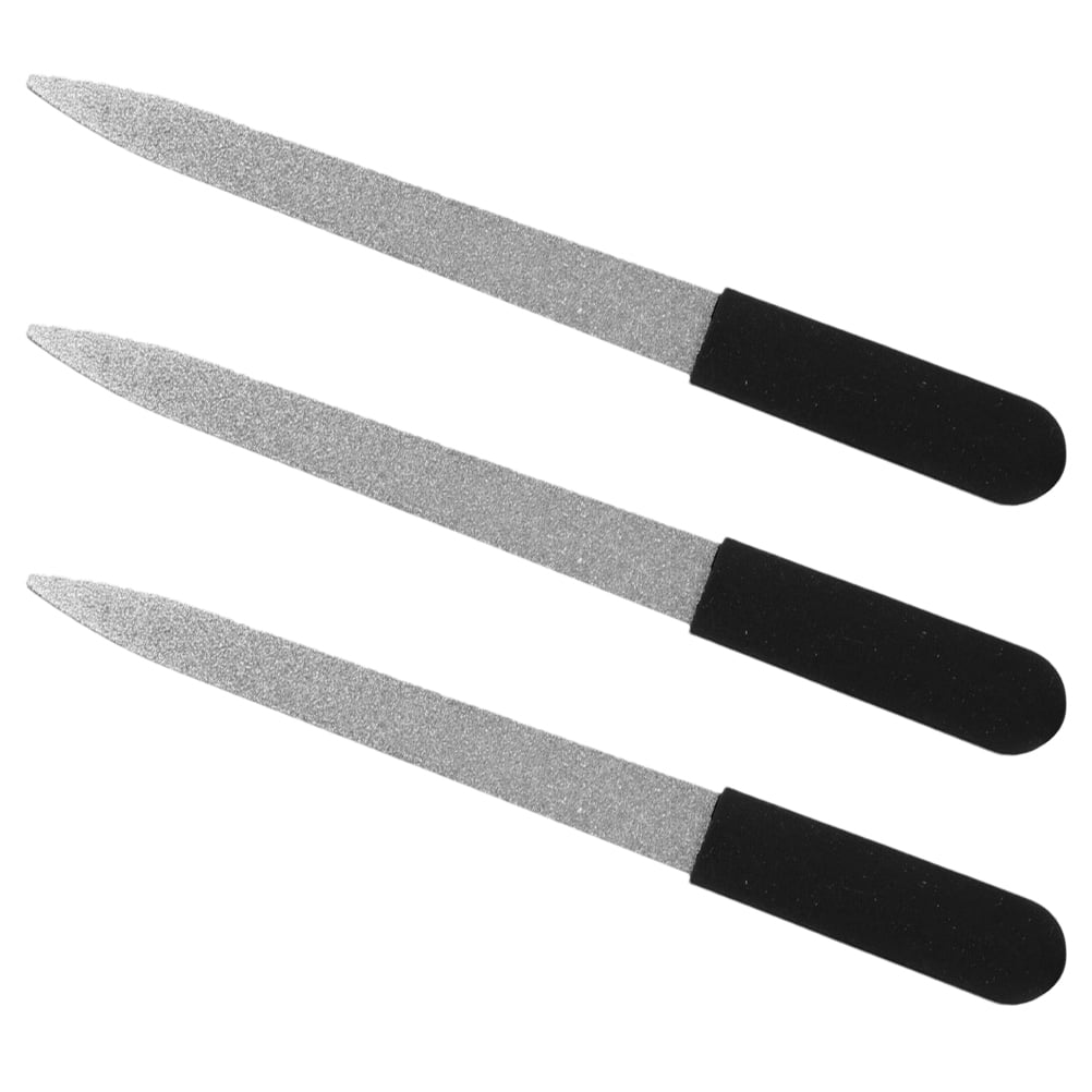 3pcs Stainless Steel Nail Files Manicure Tool Metal Nail Files Double ...