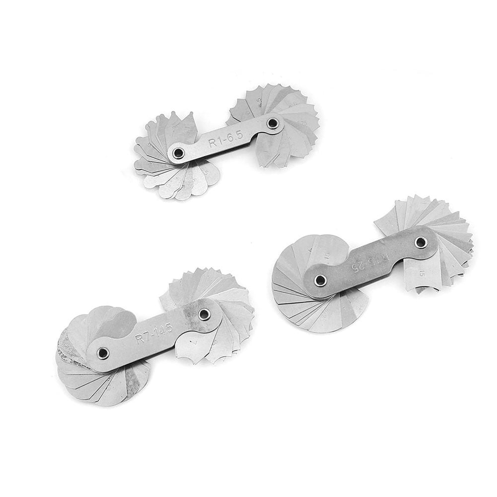 3Pcs Stainless Steel Radius Fillet Gauge Set for Precise Concave ...