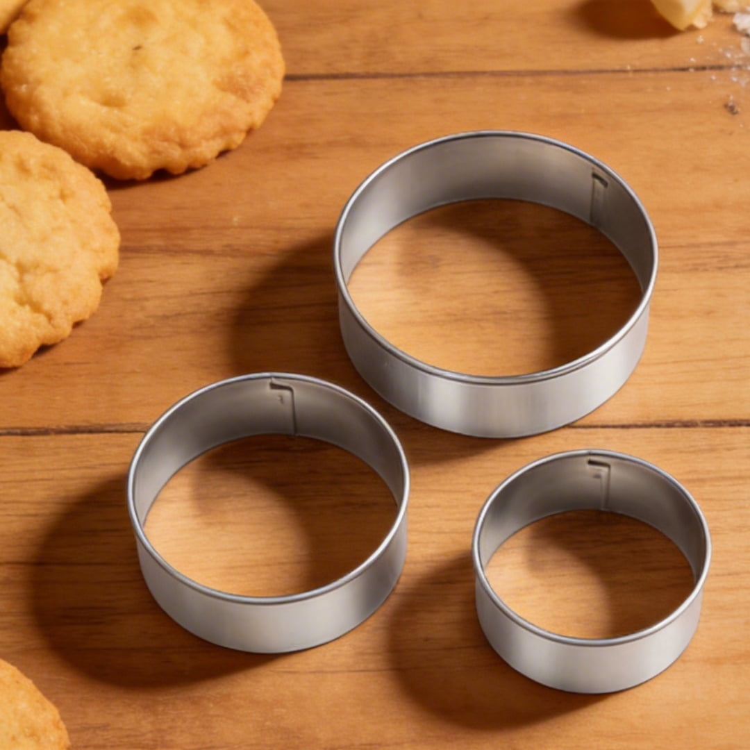 3pcs Stainless Steel Round Cookie Molds, British Pancake Molds, Cookie ...