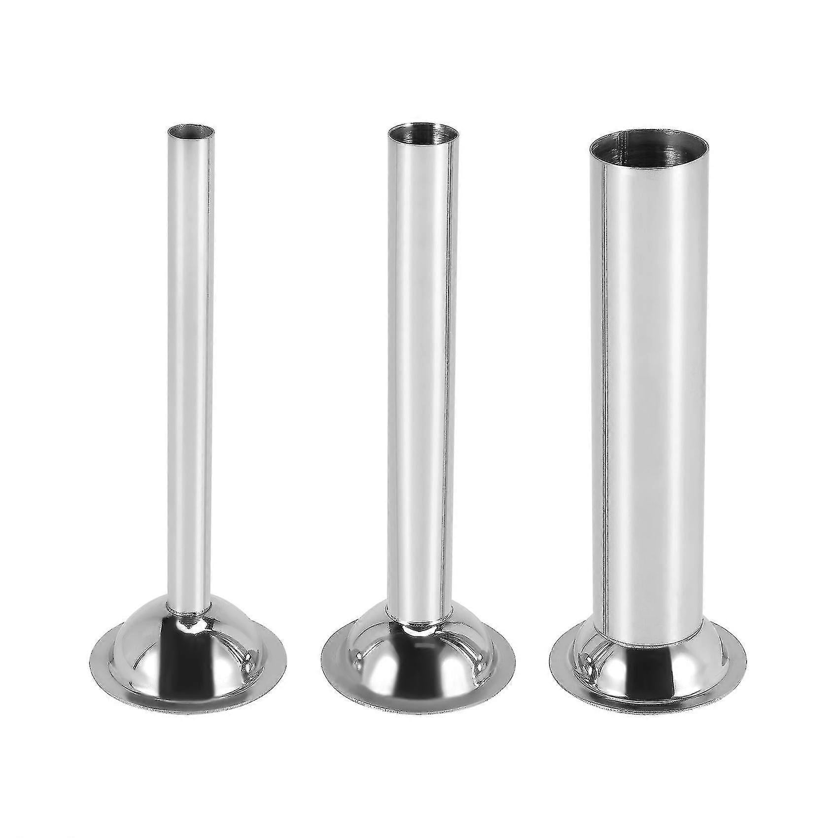 3pcs Stainless Steel Sausage Stuffer Filling Tubes Funnels Nozzles ...
