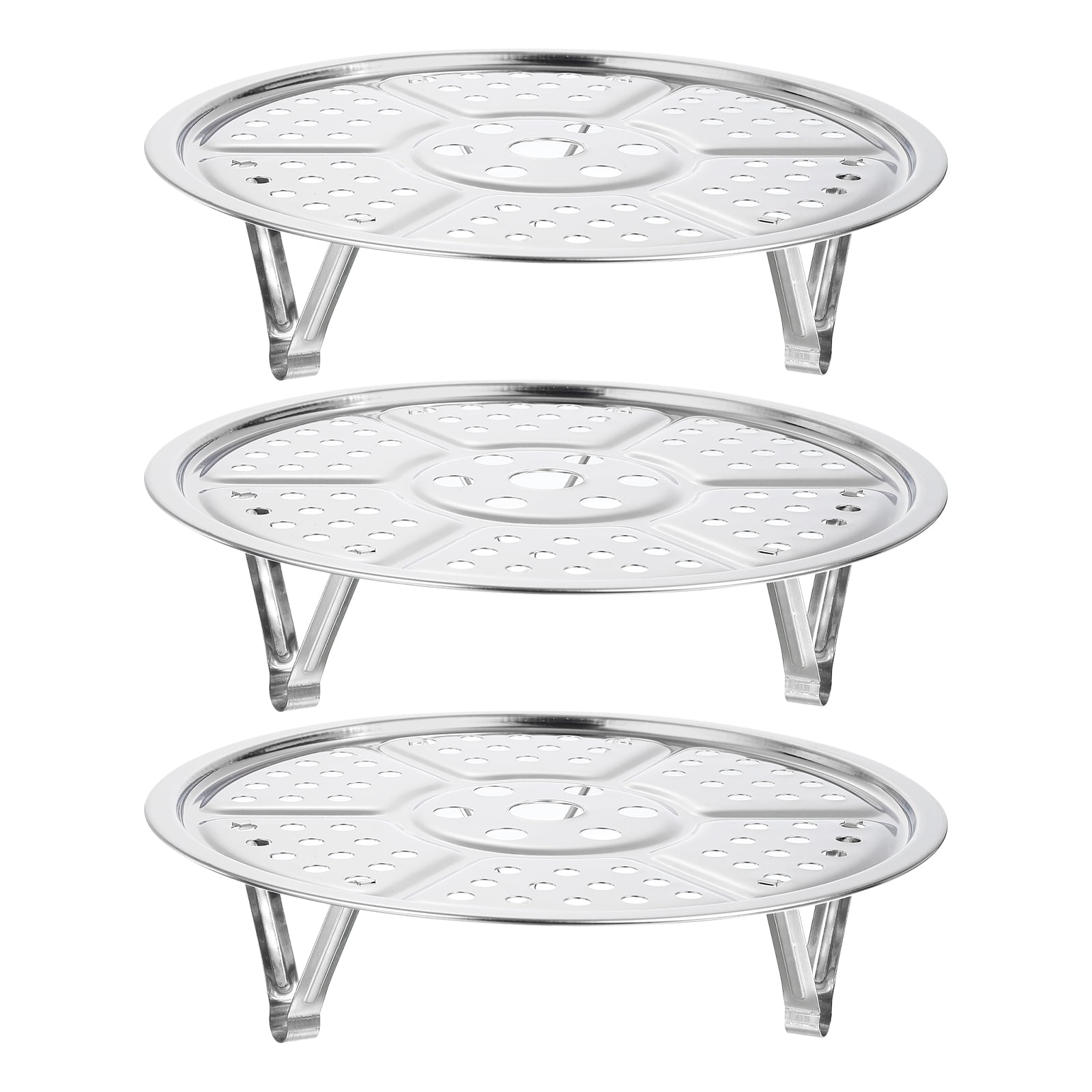 3pcs Stainless Steel Steamer Rack with Stand, 7.9 Inches Insert Stock ...