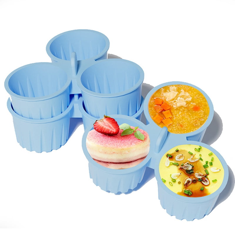 3pcs Steamed Egg Mold 3 Grids Air Fryer Baking Cup Reusable Non-Stick ...