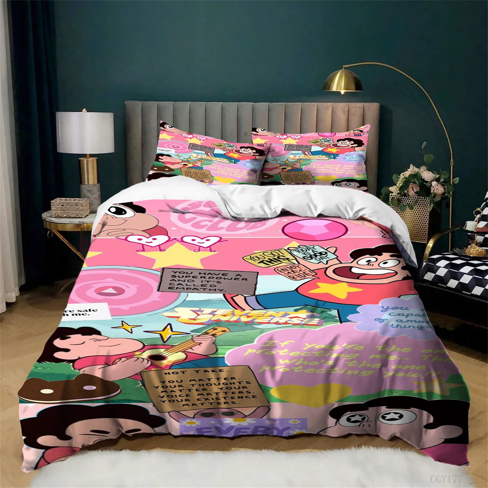3pcs Steven Universe Duvet Cover Set Ultra Soft Lightweight Bedding Set ...