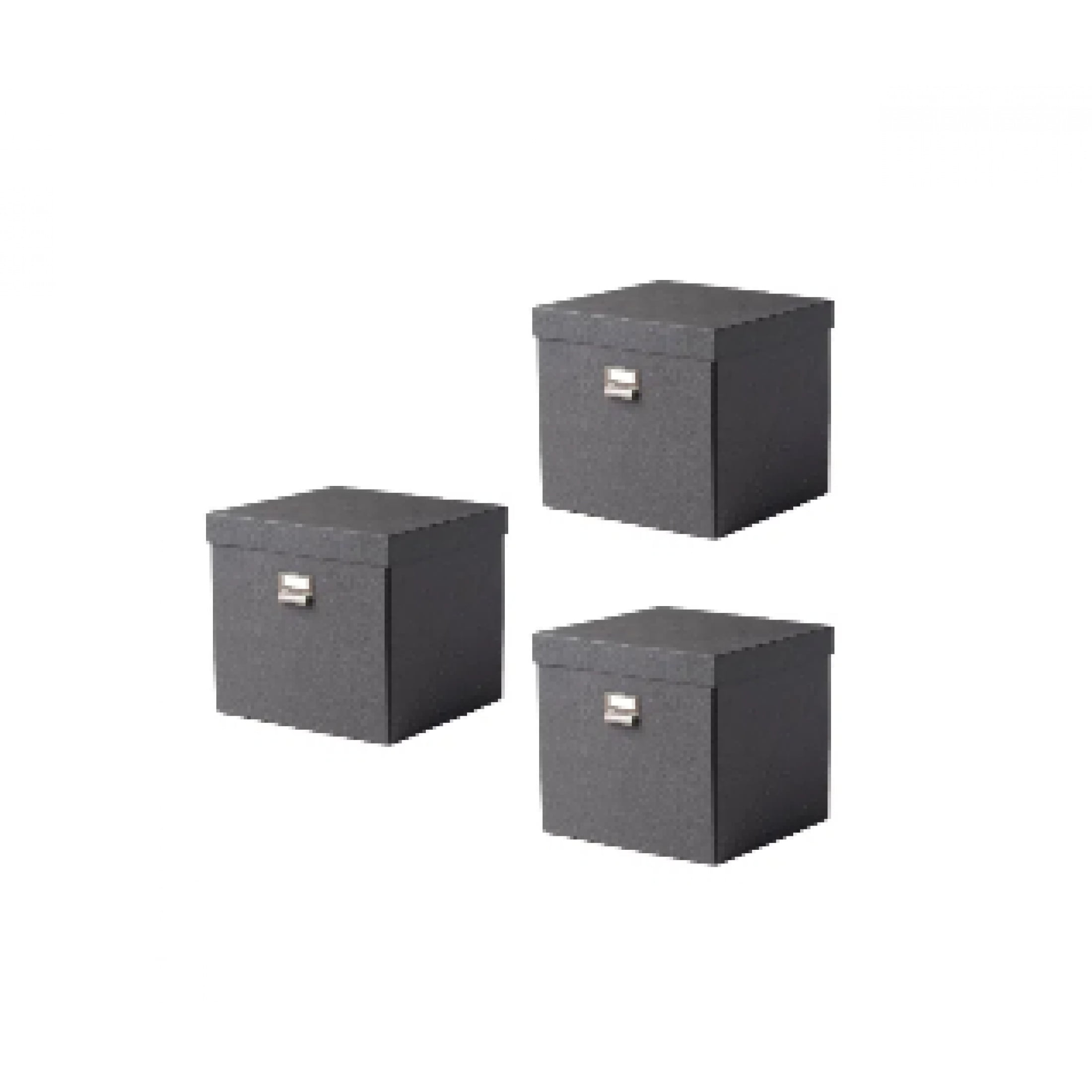 3pcs Storage box with lid, dark gray, 12 ½x12 ¼x11 ¾ inch, Storage Box ...