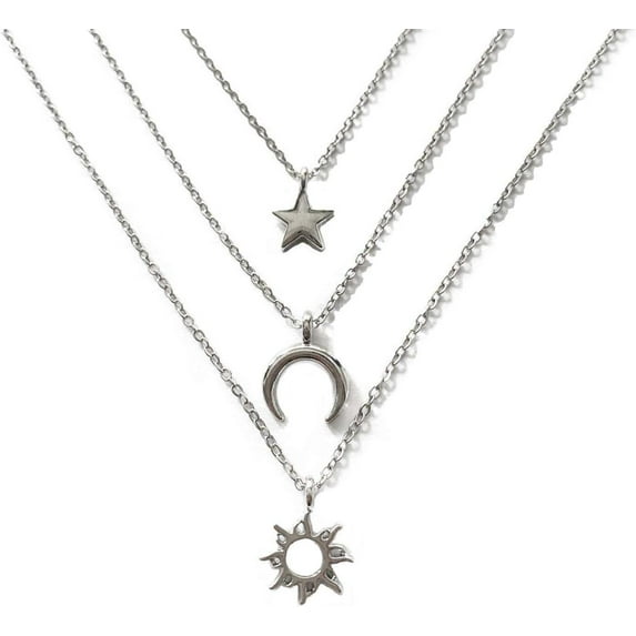 3pcs Sun and Moon Star Pedant Necklace 3 Set Sister Friend Gift for ...