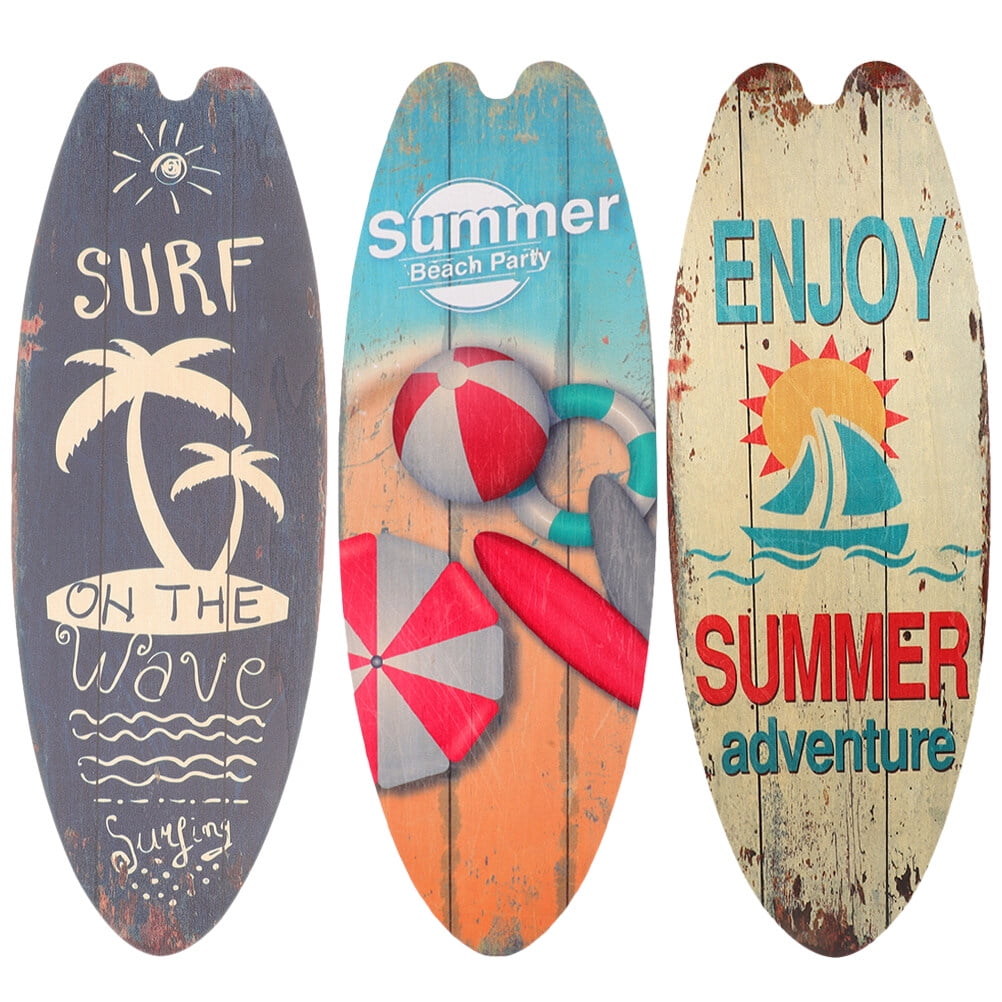 3pcs Surfboard Wall Decorations Surfboard Wall Art Decor Outdoor Signs ...