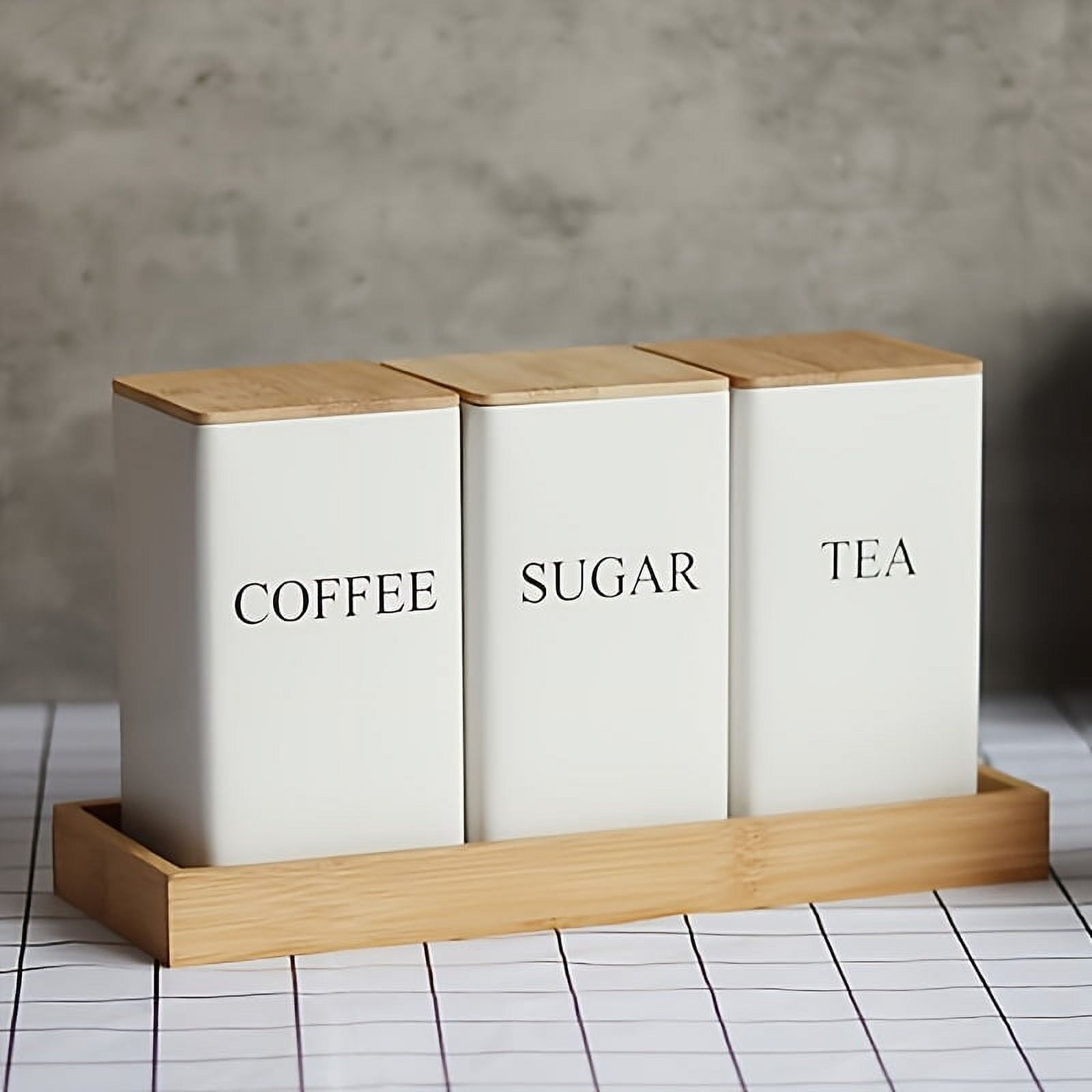 3pcs TEA, COFFEE, SUGAR Three Combination Set Storage Boxes, Iron Tea ...