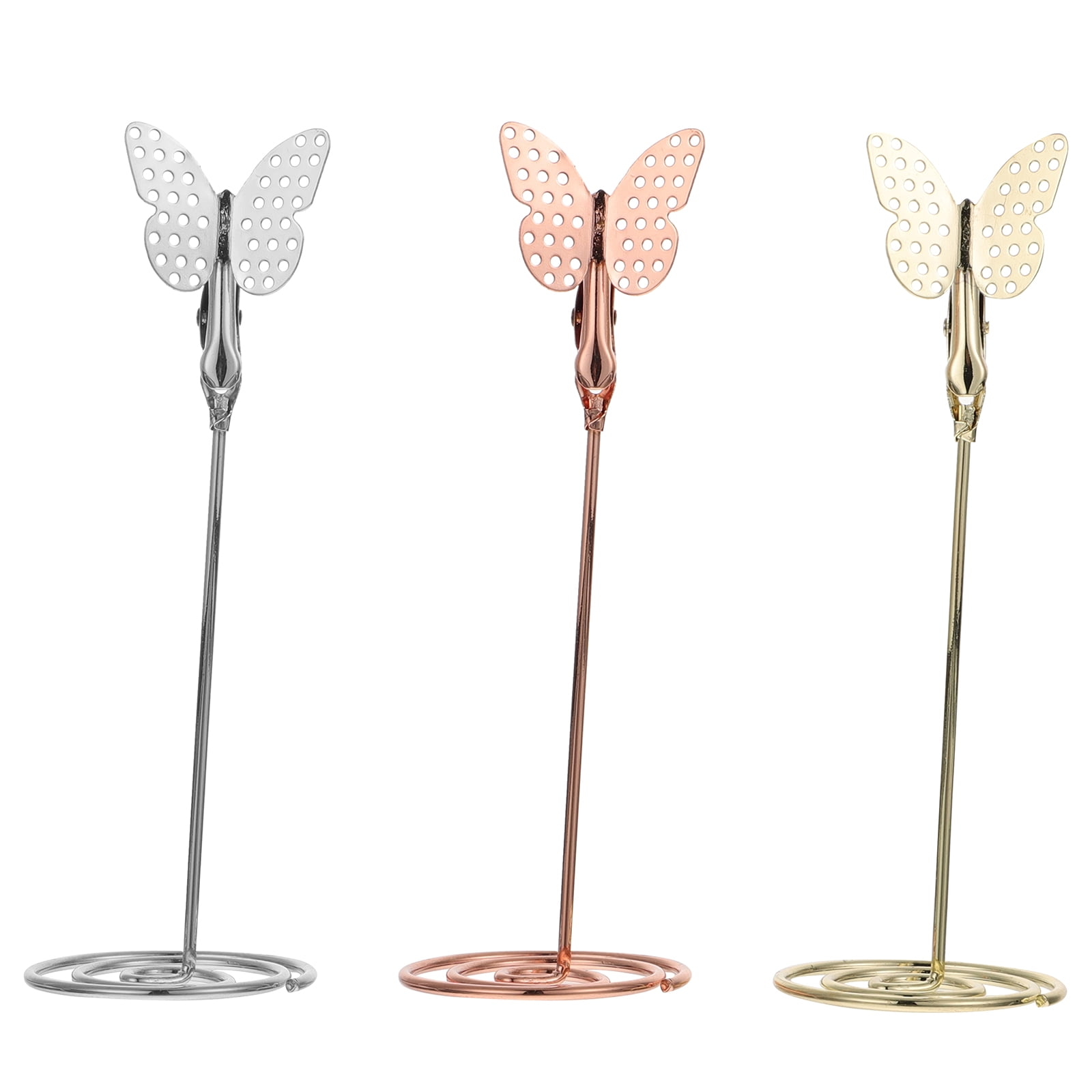 3pcs Tabletop Cards Holder Butterflies Shape Photo Clips Memo Note ...