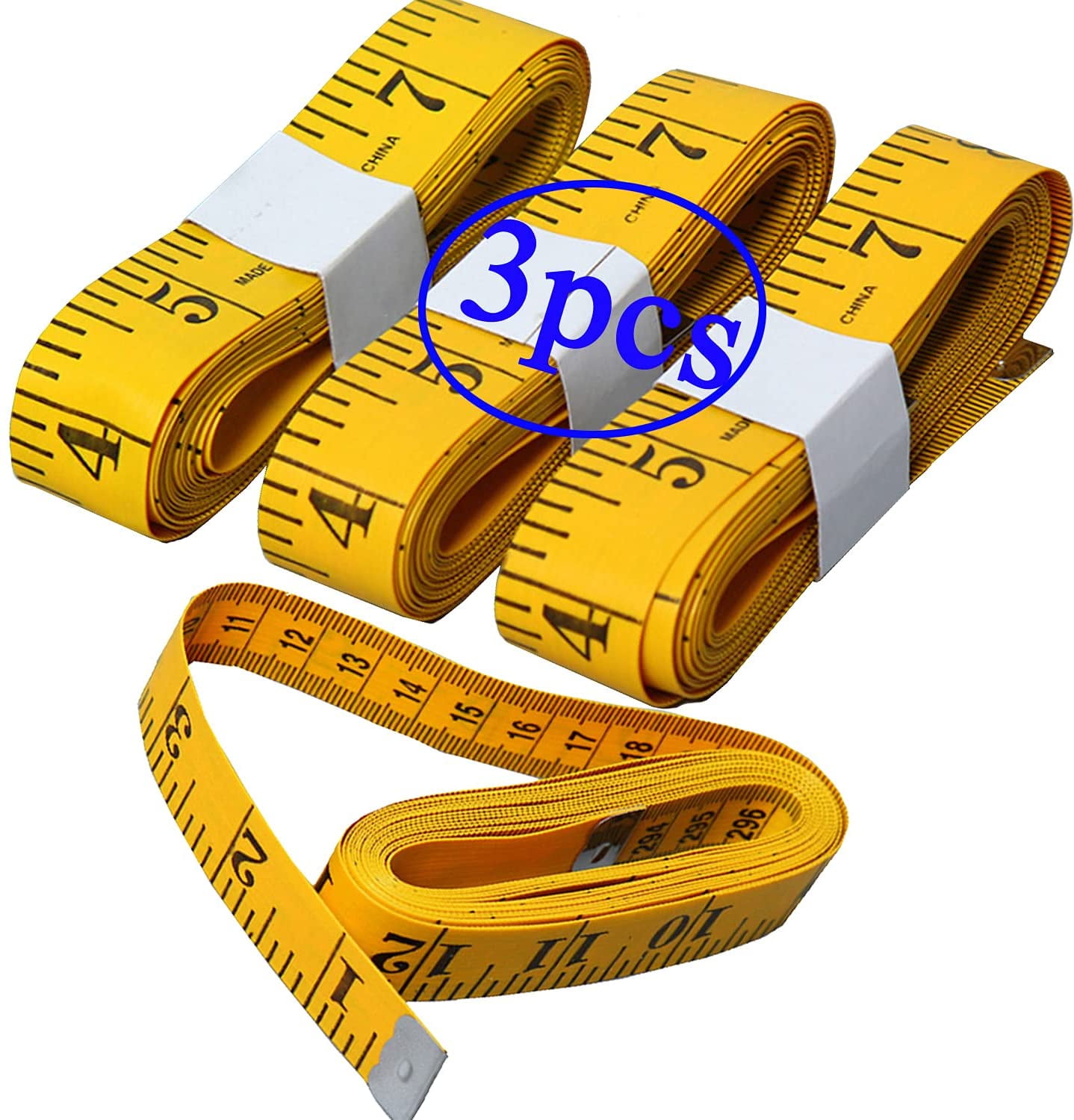 3pcs Tape Measure 300cm/120 Inch Double-scale Soft Tape Measuring Body ...