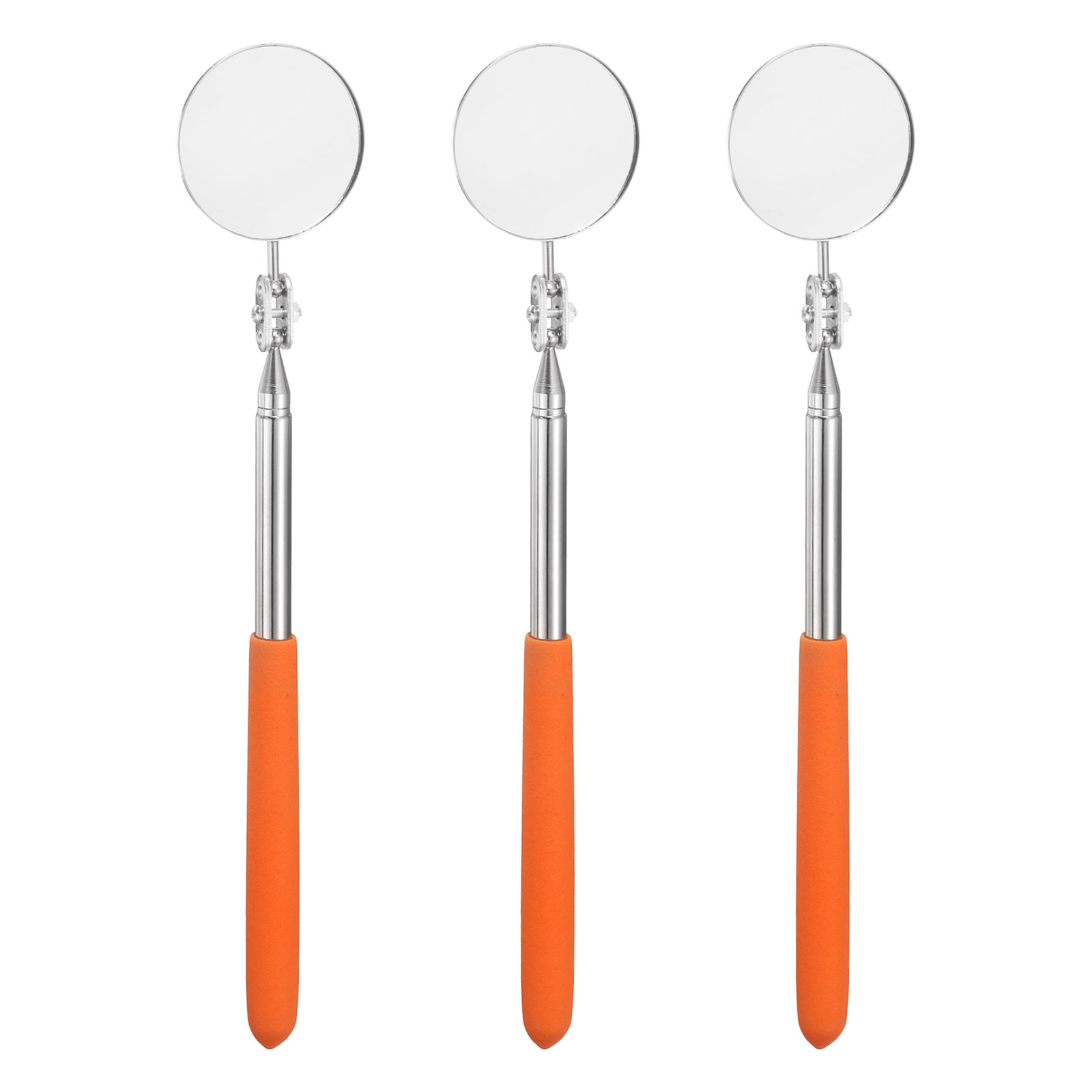 3pcs Telescoping Inspection Mirror 2" Round 10.6" to 17.1" 360 Degree ...