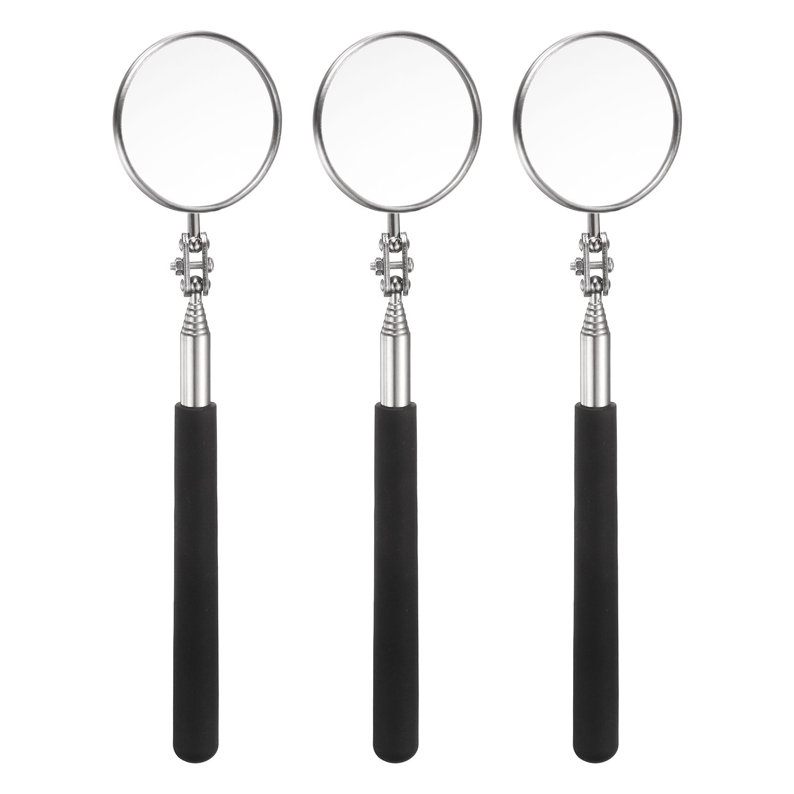 3pcs Telescoping Inspection Mirror 2" Round 9.6" to 37.8" 360 Degree ...