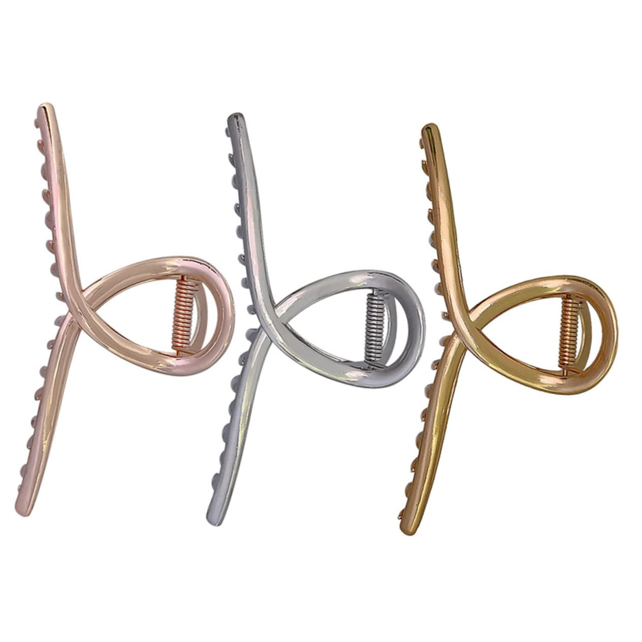 3pcs Thick Hair Women Female Metal Clips Claw Decorative Large ...