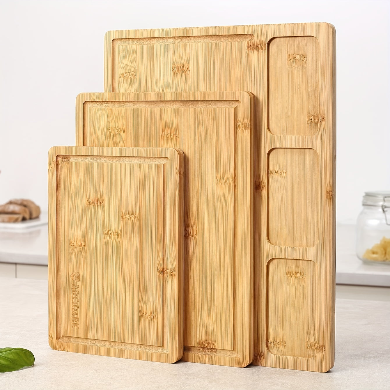 3pcs Thick Wood Cutting Board Set - Large Size with Deep Juice Grooves ...
