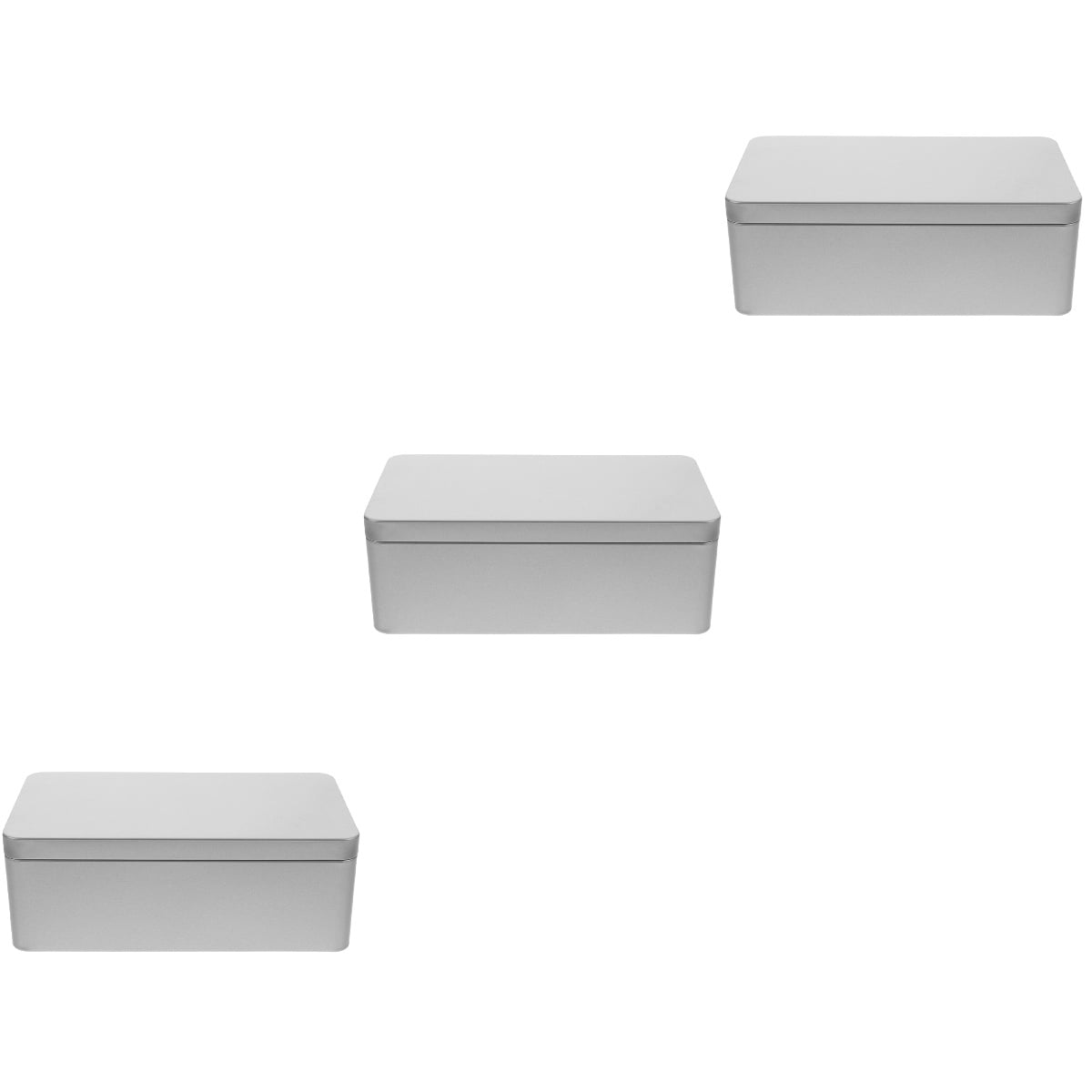 3pcs Tin Box With Lid Rectangular Tinplate Box Tinplate Tea Leaves Can ...