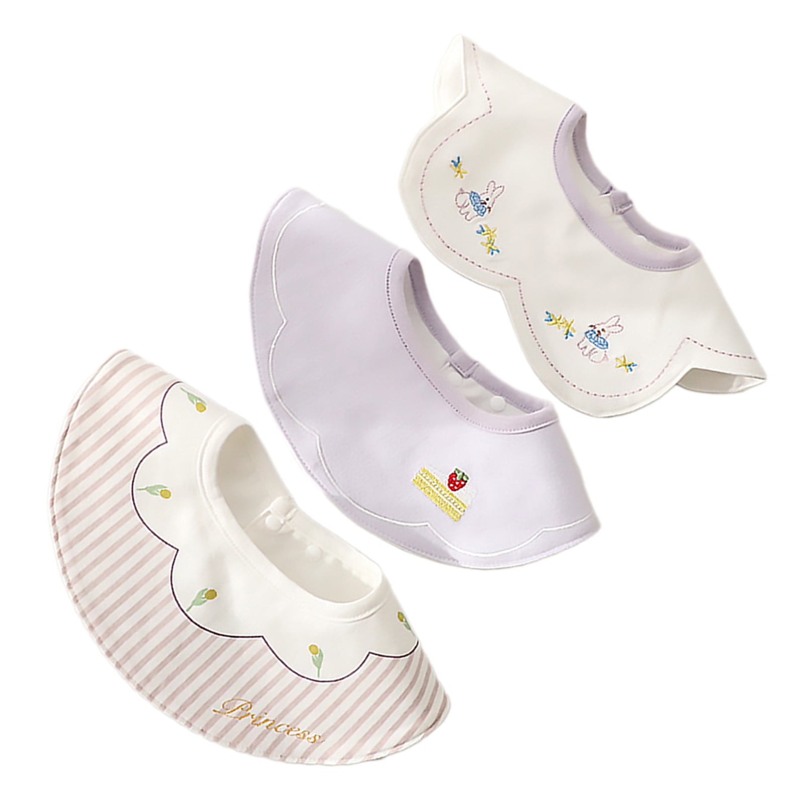 3pcs Toddler Waterproof Bibs with Lovely Embroidery Infant Waterproof ...