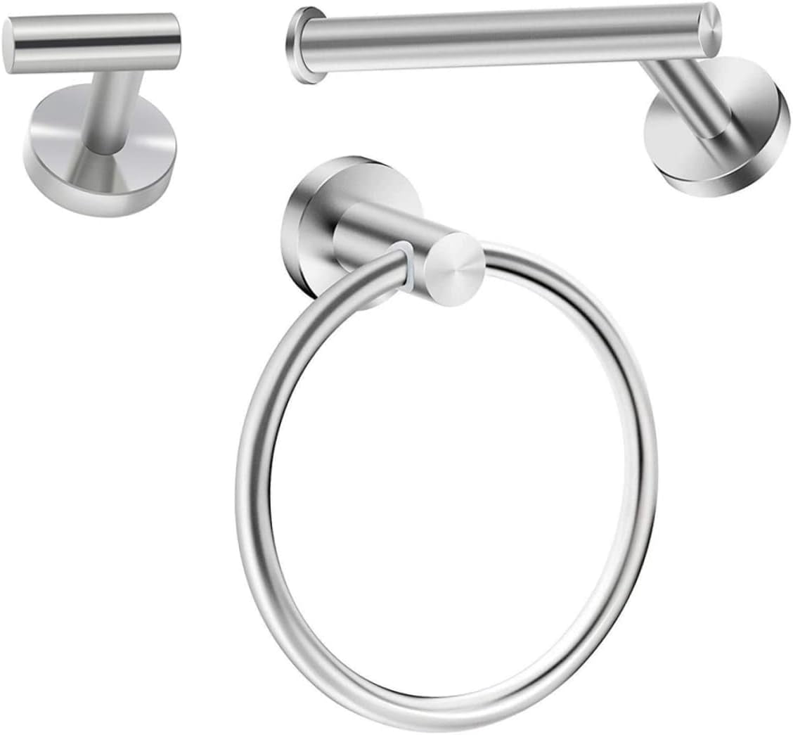 3pcs Towel Ring Set Towel Ring Holder Paper Towel Wall Hange Bathroom ...