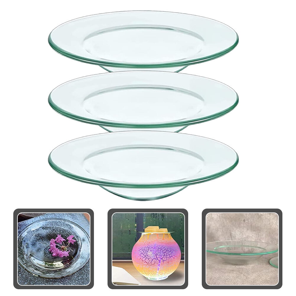 3pcs Transparent Glass Dish Essential Oil Saucer Essential Oil Plate ...