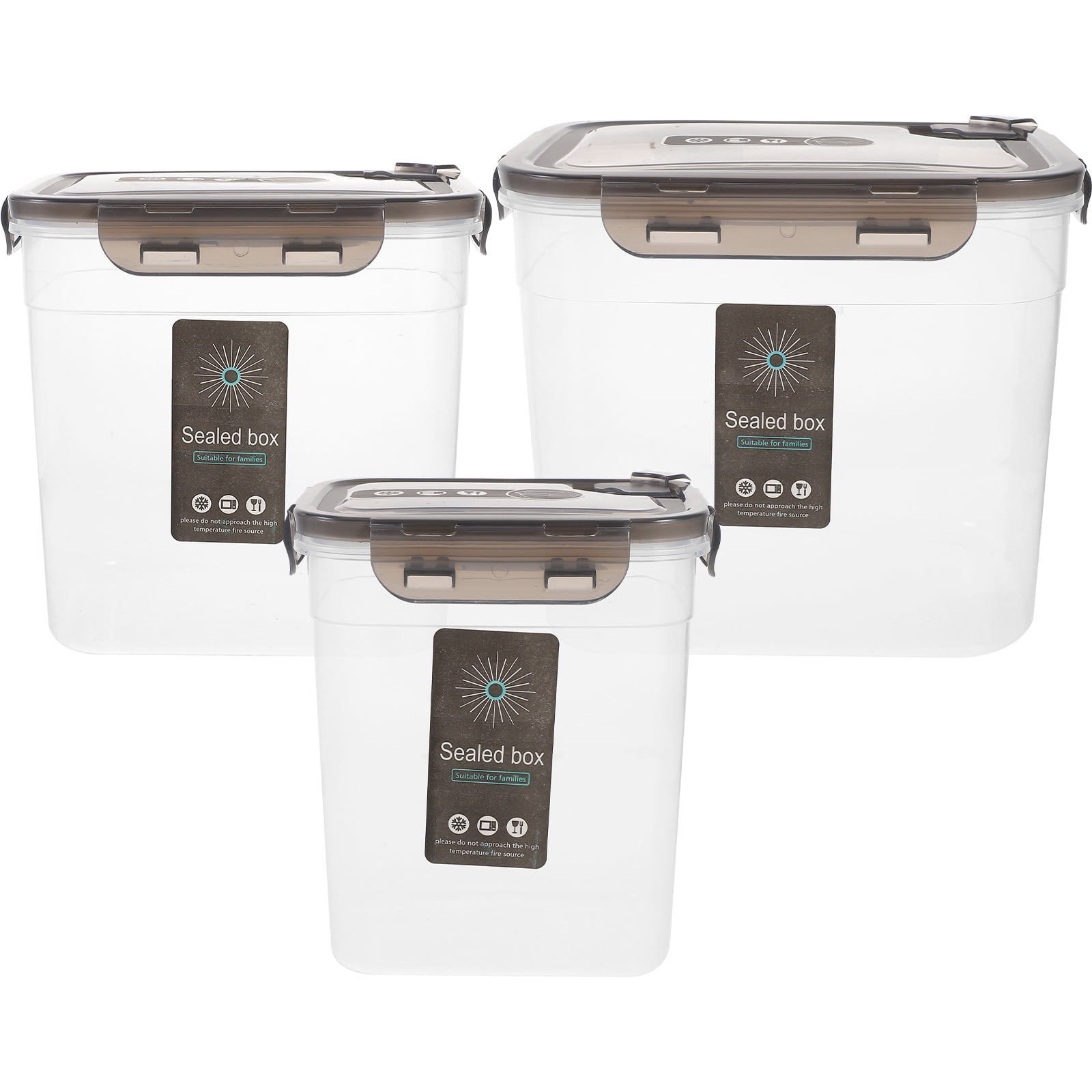 3pcs Transparent Sealed Storage Box Spaghetti Beans Storage Container ...