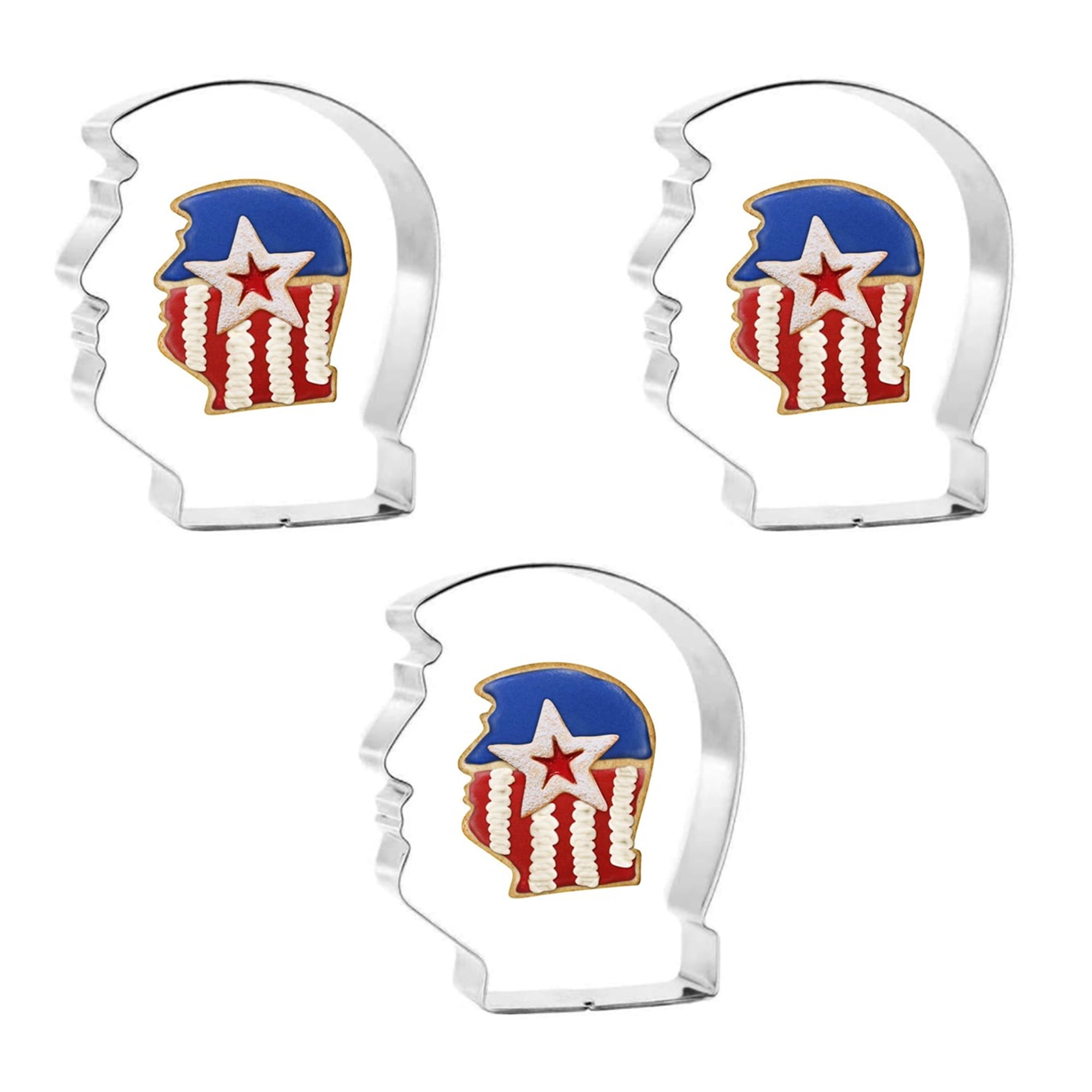 3pcs Trump 2025 Cookie Cutters Trump Merchandise Moldes Para Galletas ...