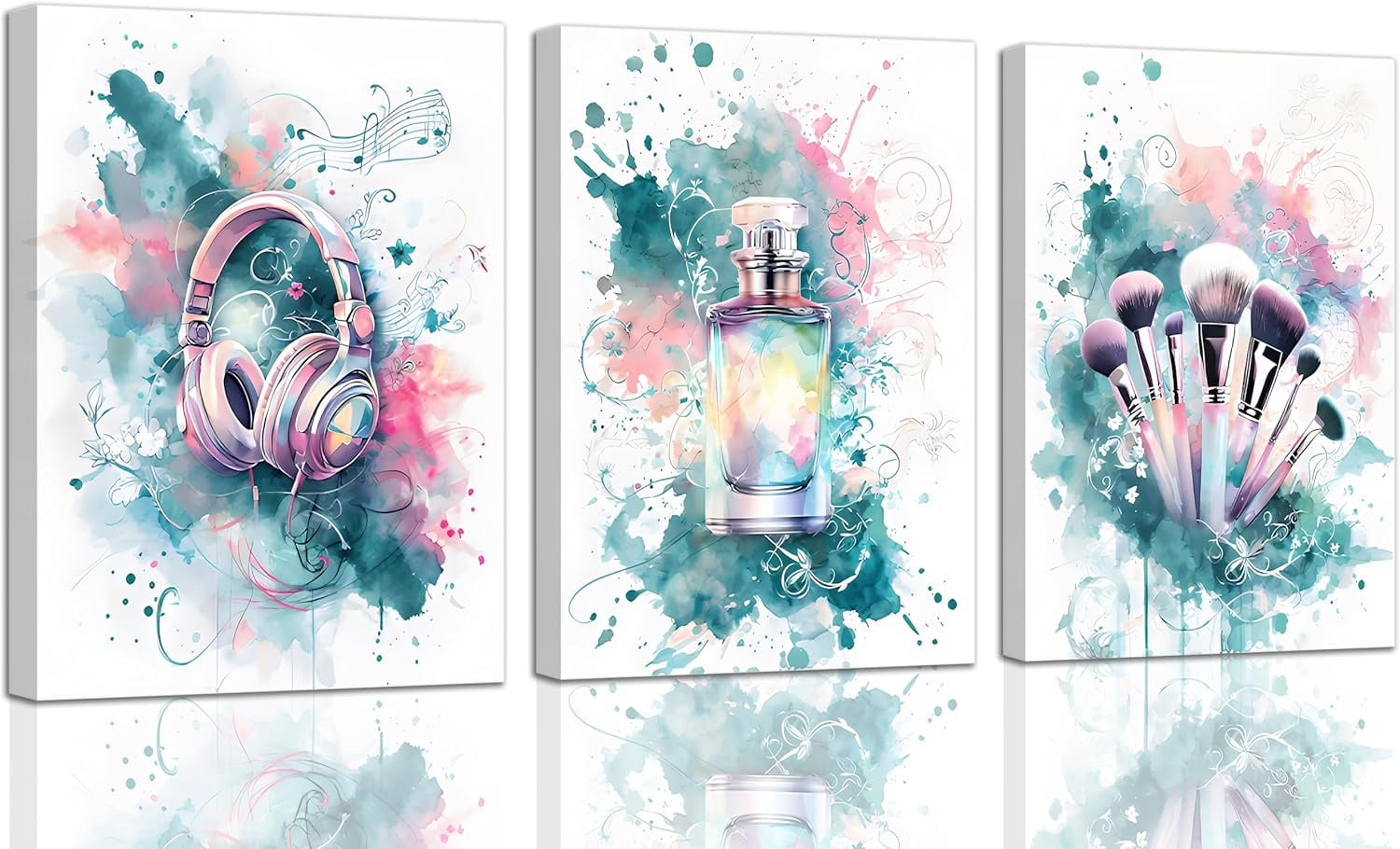 3pcs Tween Teen Girls Bedroom Canvas Wall Art Pictures Blue Green ...