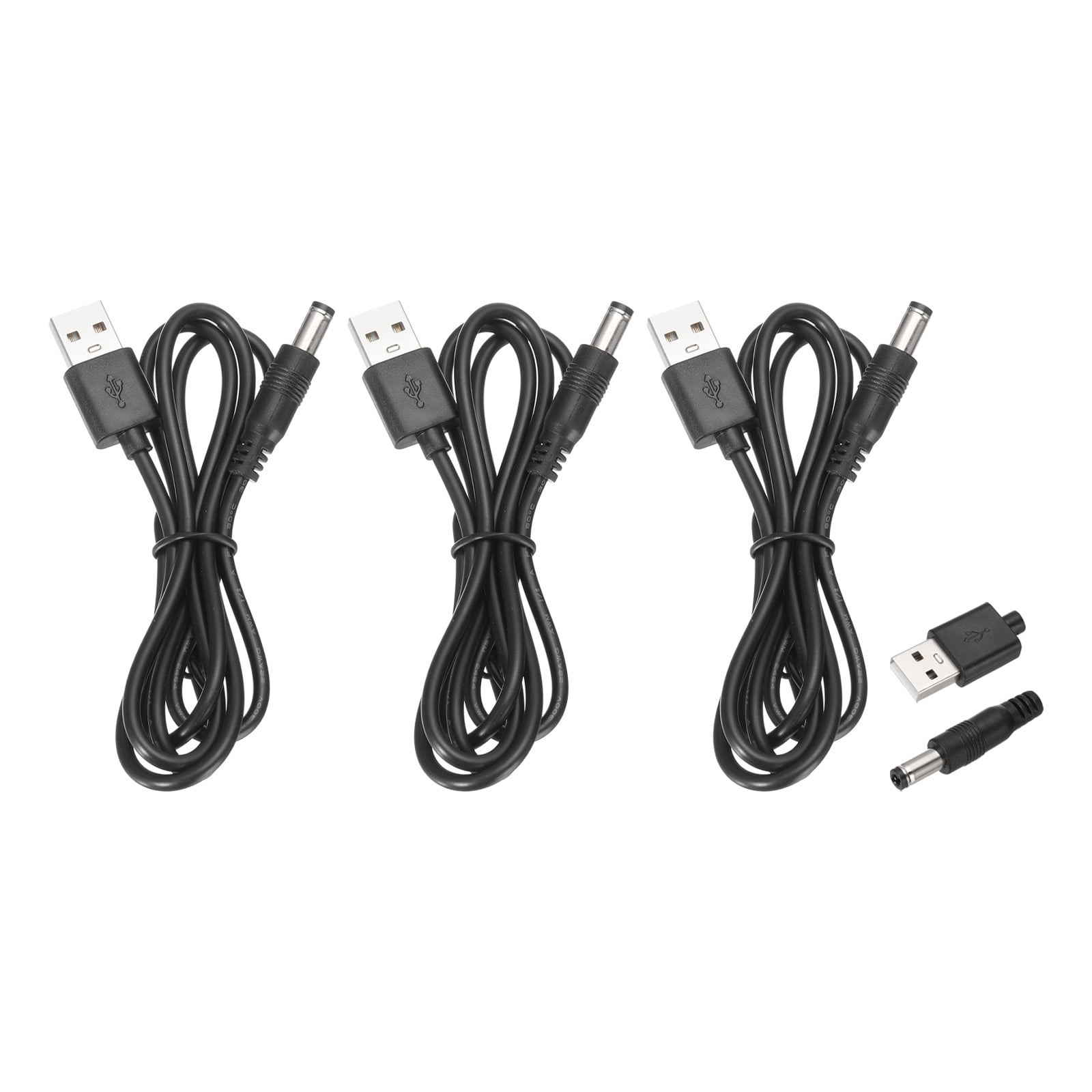 3pcs USB to DC Power Cable 3A 5V DC Power Cord 5.5mm x 2.1mm Jack ...
