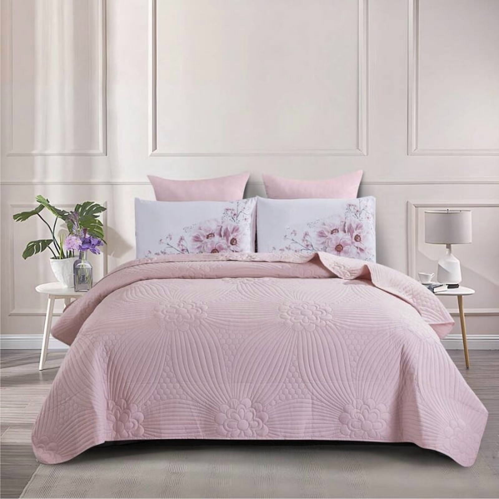3pcs Ultrasonic Print Bedding Set 1 Bed Cover & 2 Pillowcases, Skin ...