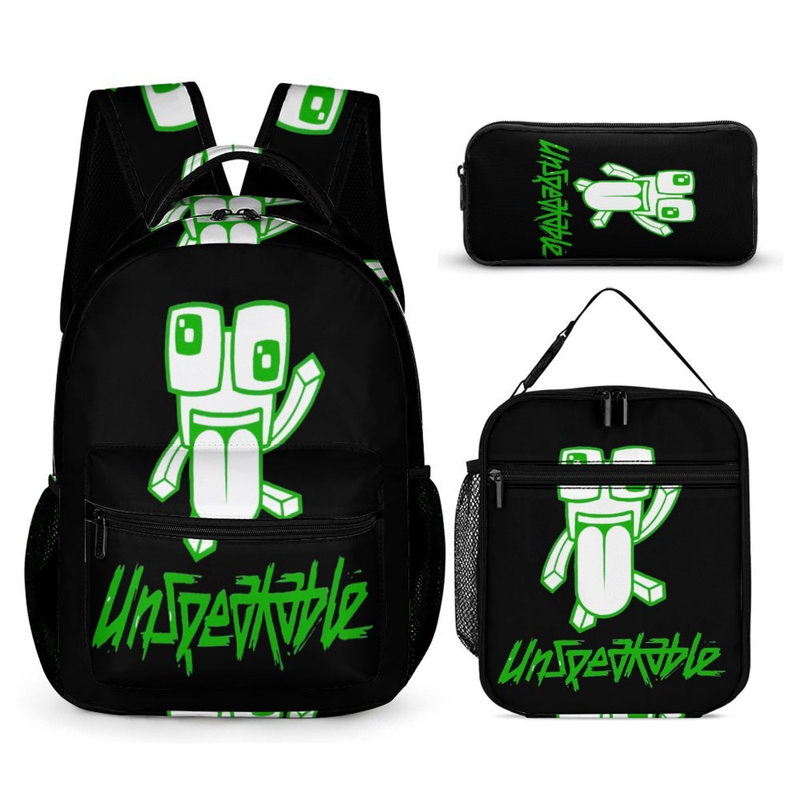 3pcs Un_speaka_ble Backpack Set, Multi-functional Laptop Bag 17in Water Resistant Bookbag, Large ...